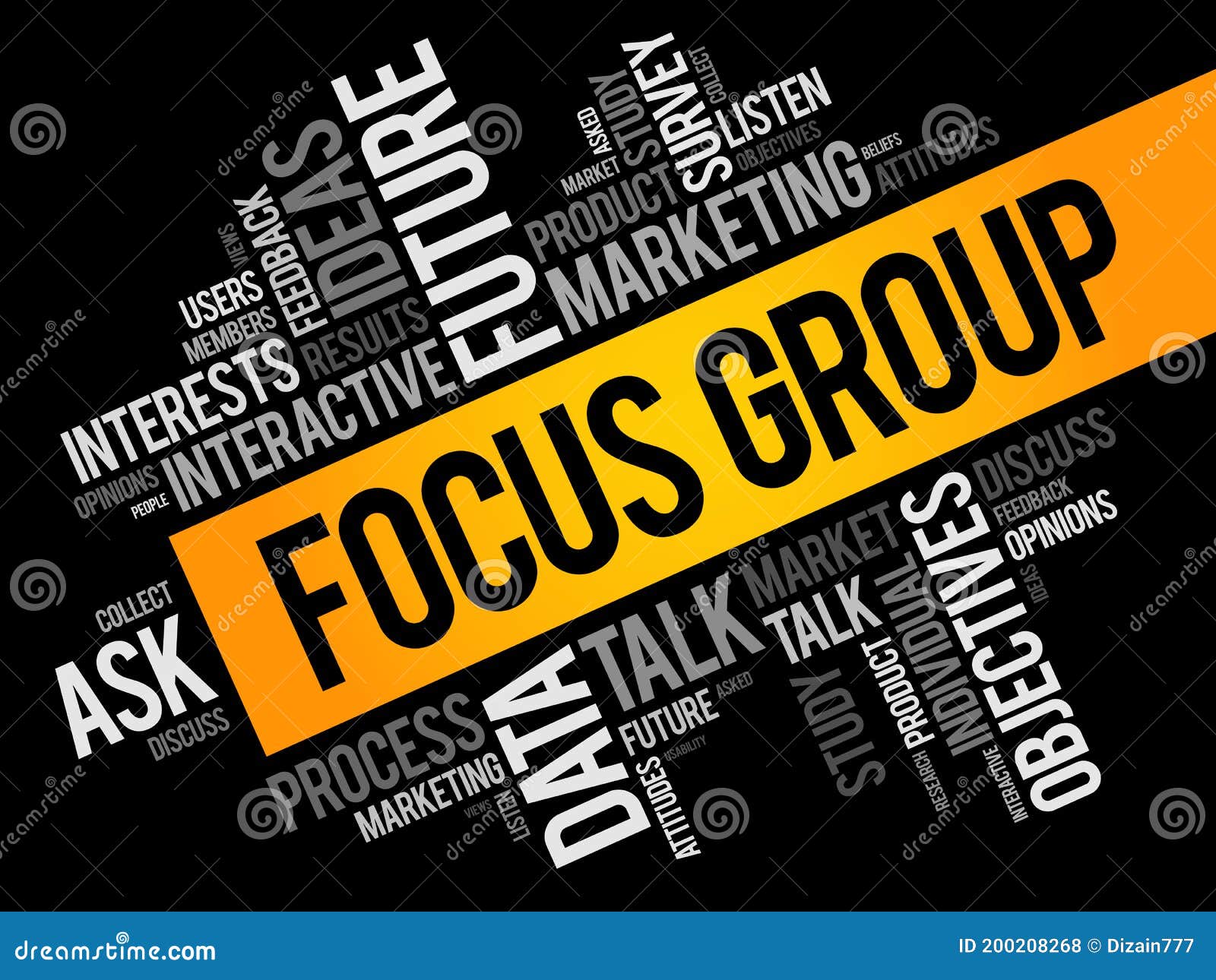 Focus Group Word Cloud Collage Stock Illustration - Illustration of ...
