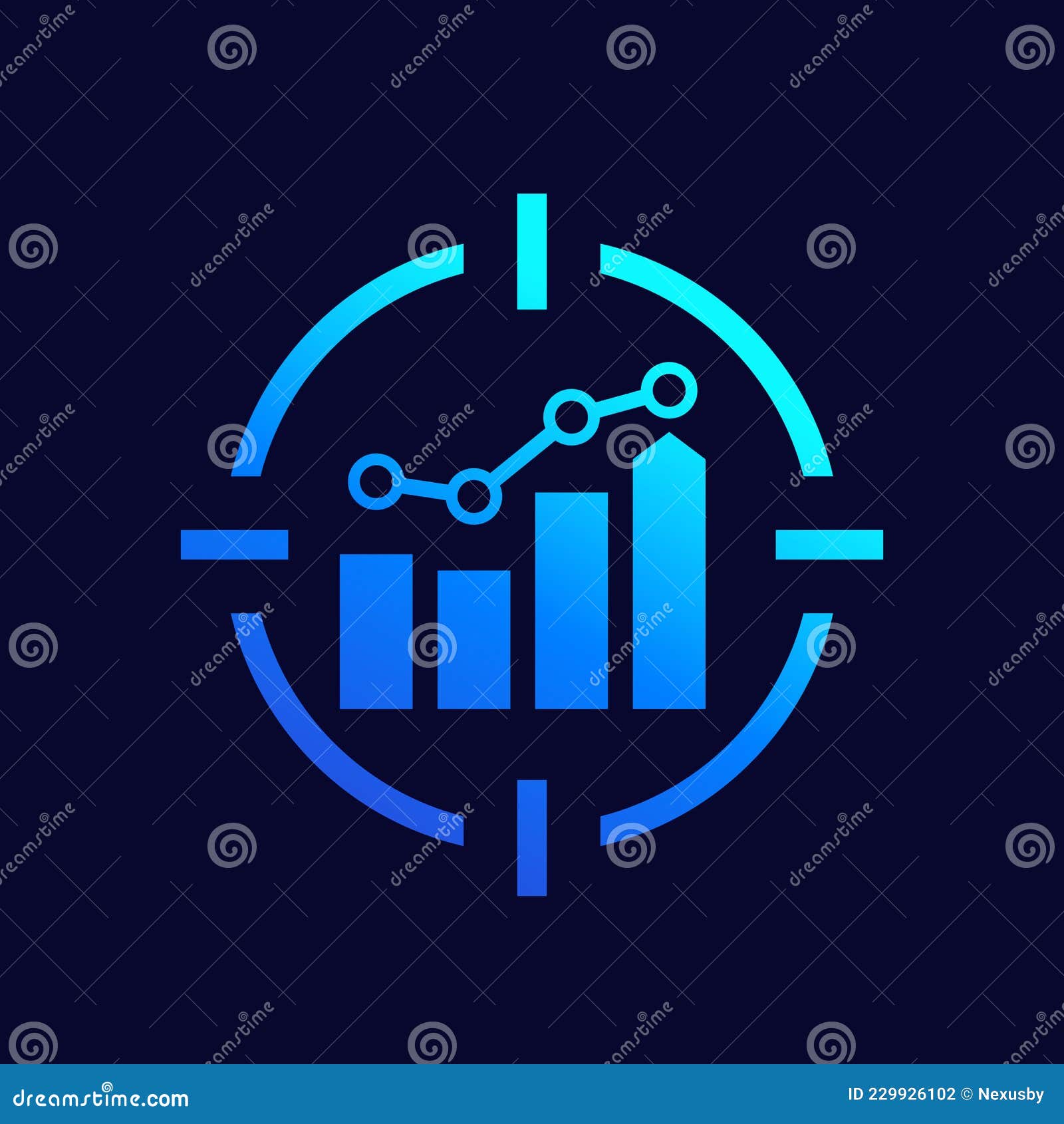 Focus on Growth, Business Icon Stock Vector - Illustration of chart ...