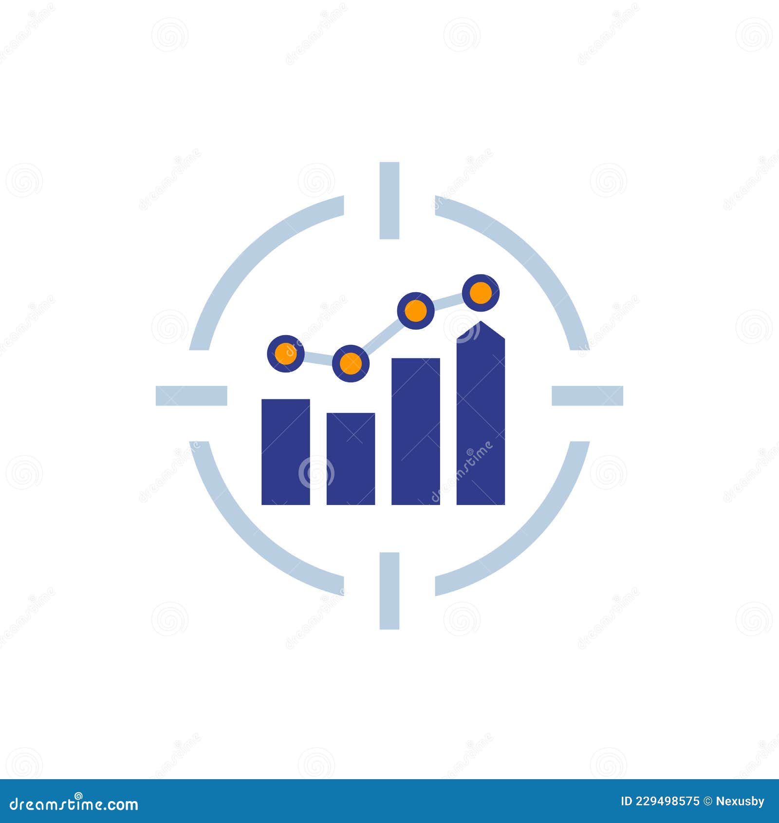 Focus on Growth Icon on White, Vector Stock Vector - Illustration of ...