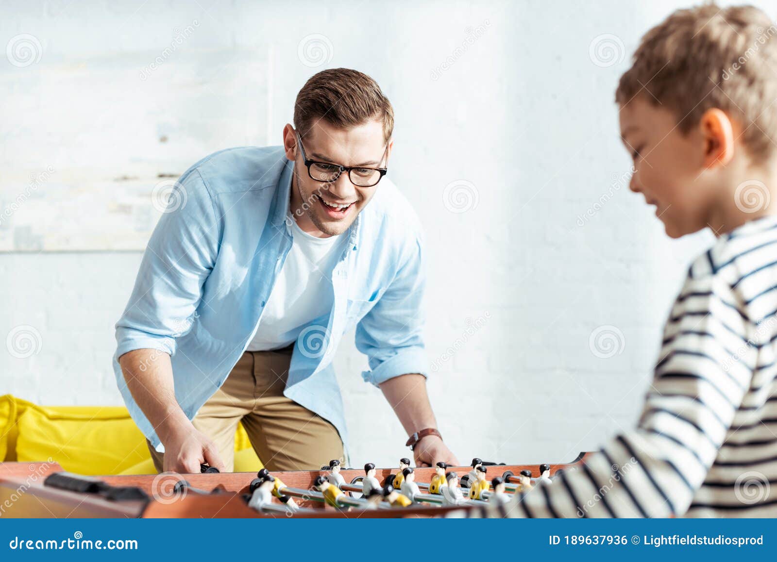 Focus of Happy Man Playing Table Stock Photo - Image of leisure ...