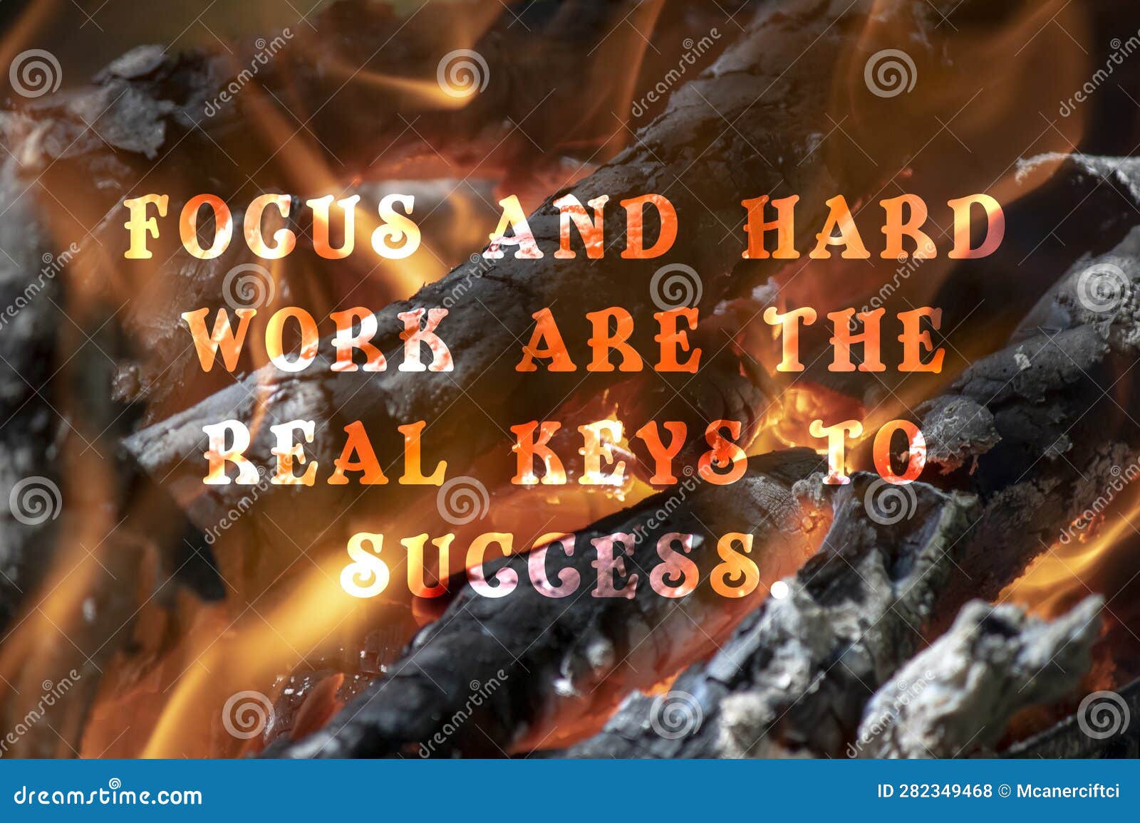 Focus and Hard Work are the Real Keys To Success. Success Slogans Stock ...