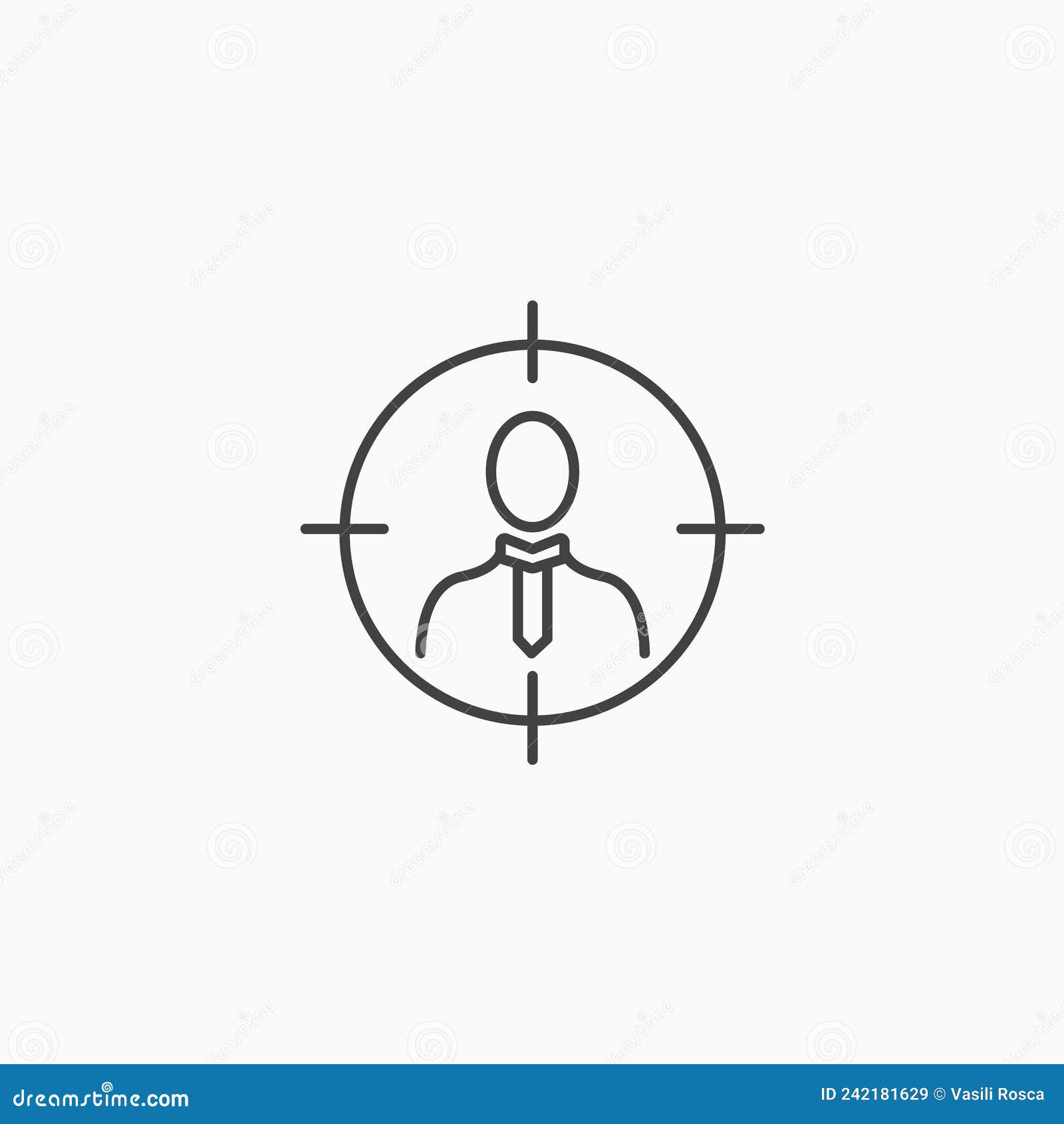 Focus Human Serch Line Icon. Target Member Stock Vector - Illustration ...