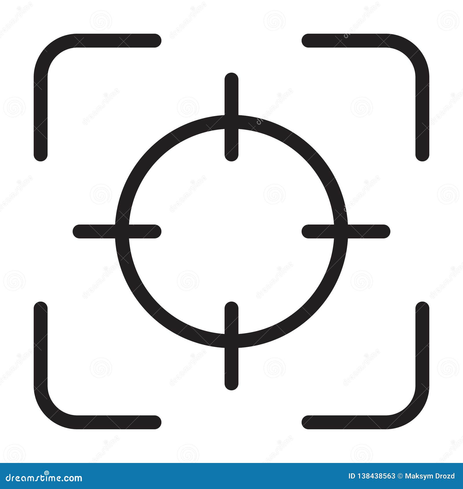 Focus Icon, Line Vector Symbol Stock Vector - Illustration of white ...