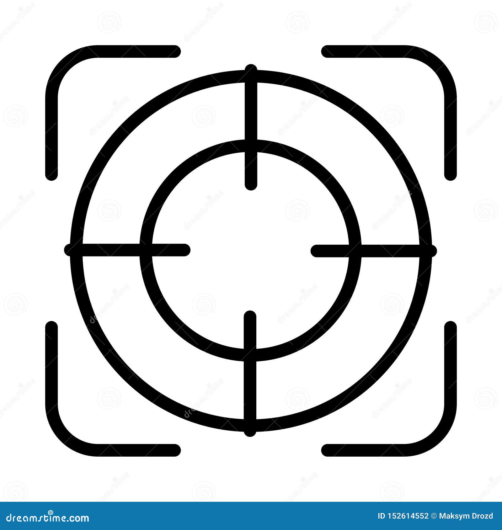 Focus Icon, Line Vector Symbol Stock Vector - Illustration of success ...