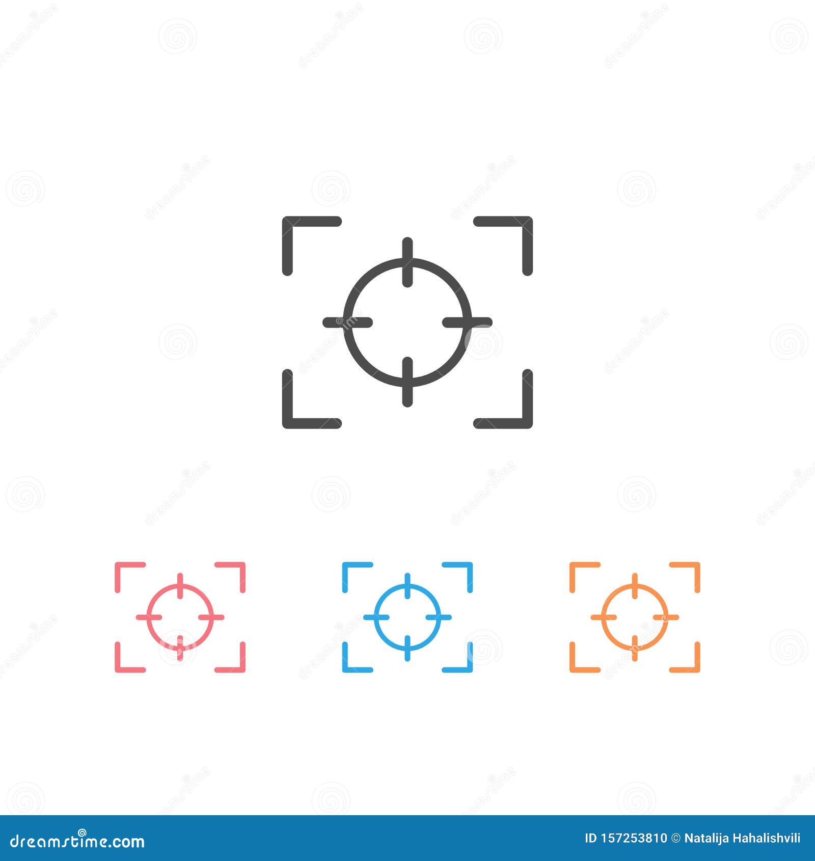 Focus Icon Set, Focus Lens Vector Background Stock Vector ...