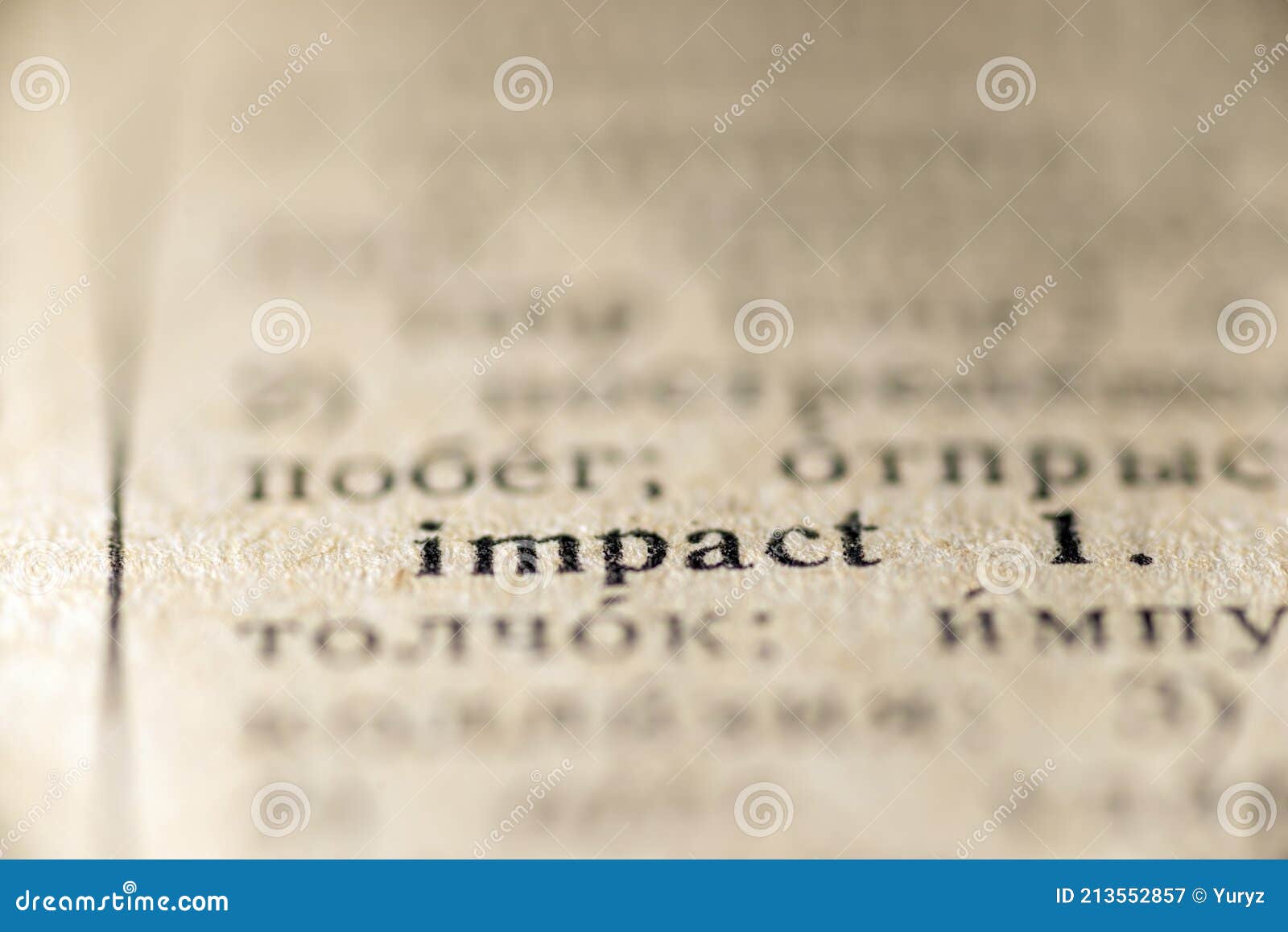 Impact word dictionary stock image. Image of vintage - 213552857