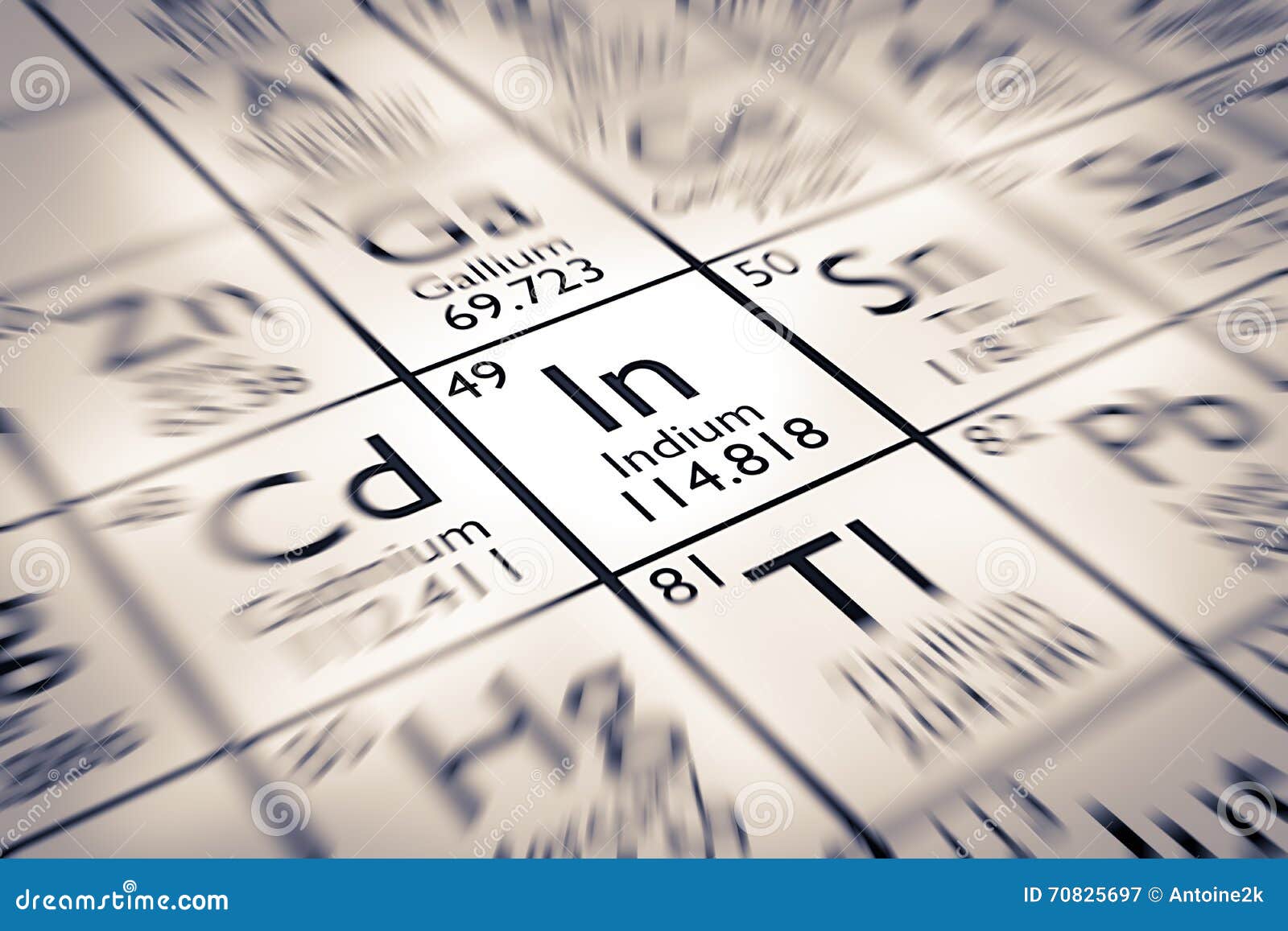 Focus on Indium Chemical Element Stock Image - Image of study ...