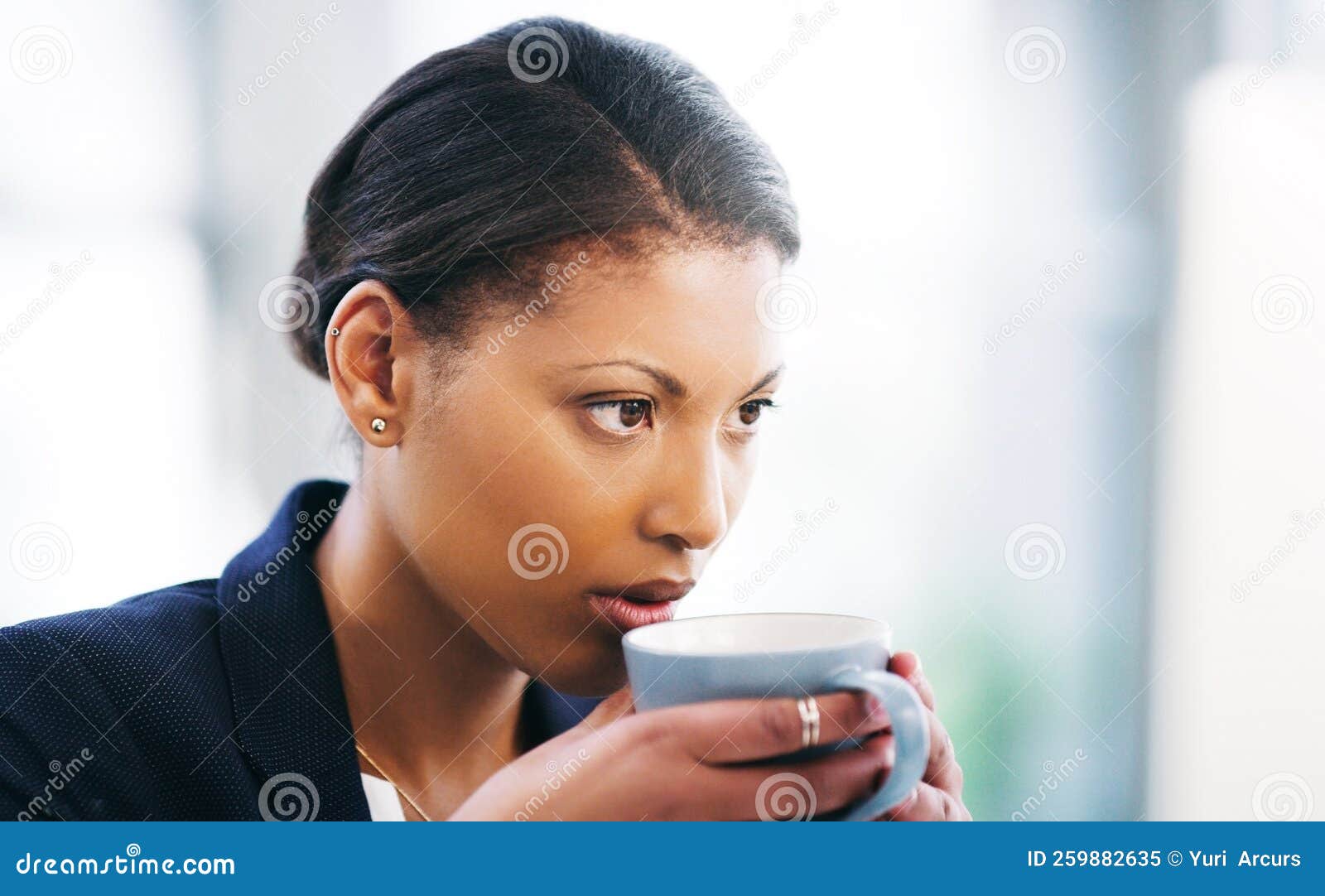 Focus is a Key Factor of Success. a Young Businesswoman Concentrating ...