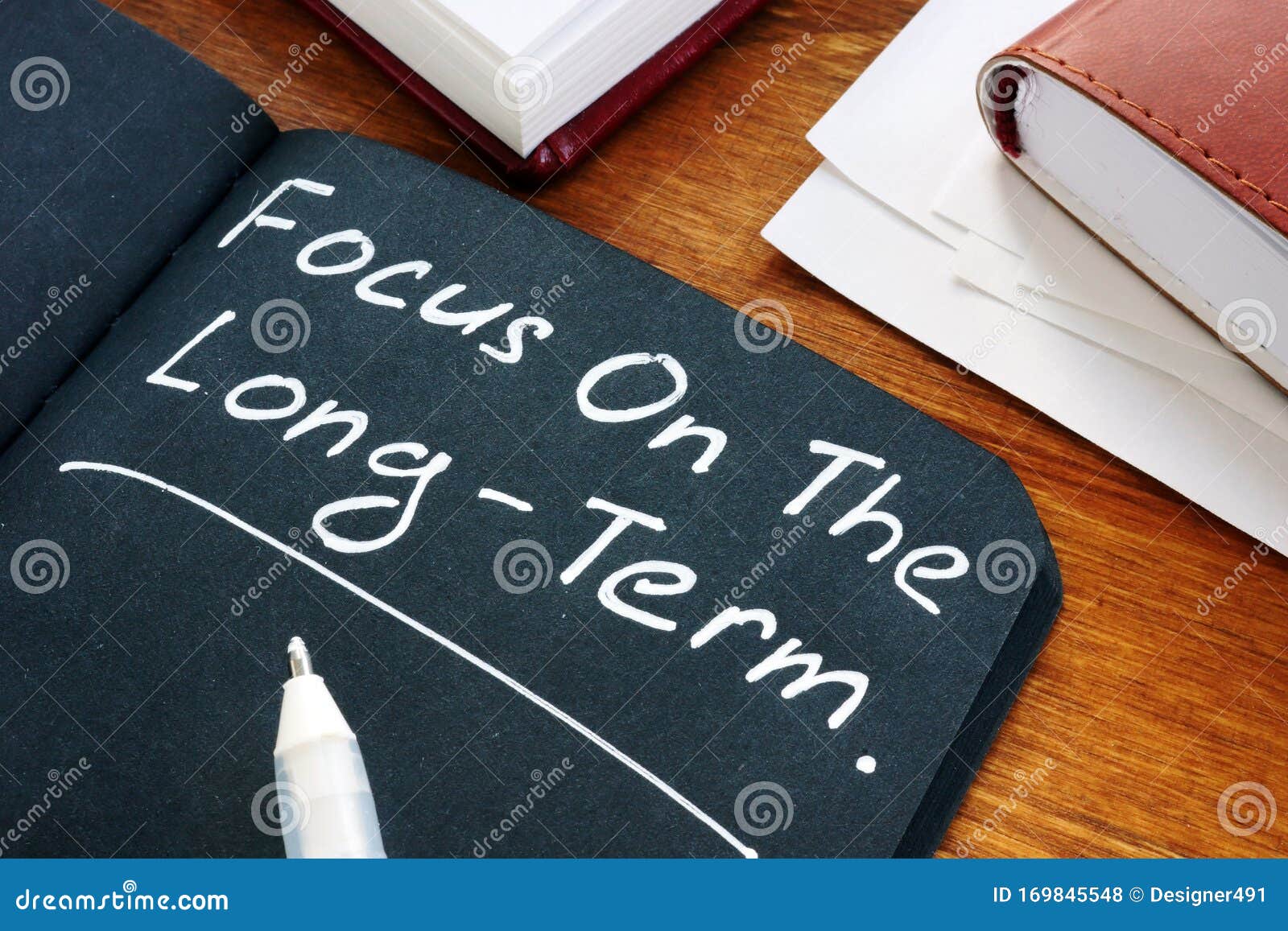 Focus on the Long Term Written on the Page Stock Photo - Image of ...