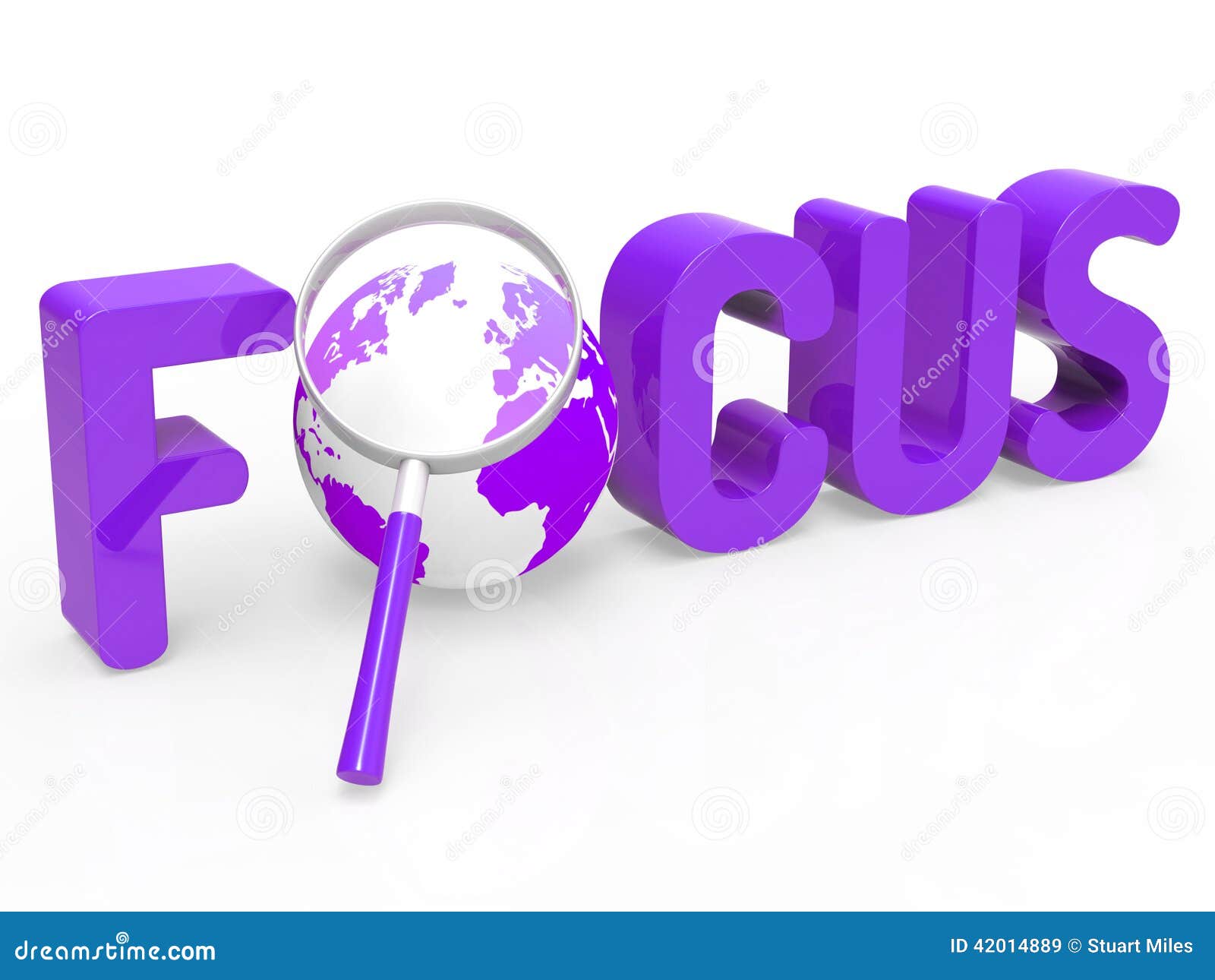 Magnifier Focused Glass Concept With Red Blurry Focus Sign. 3d ...