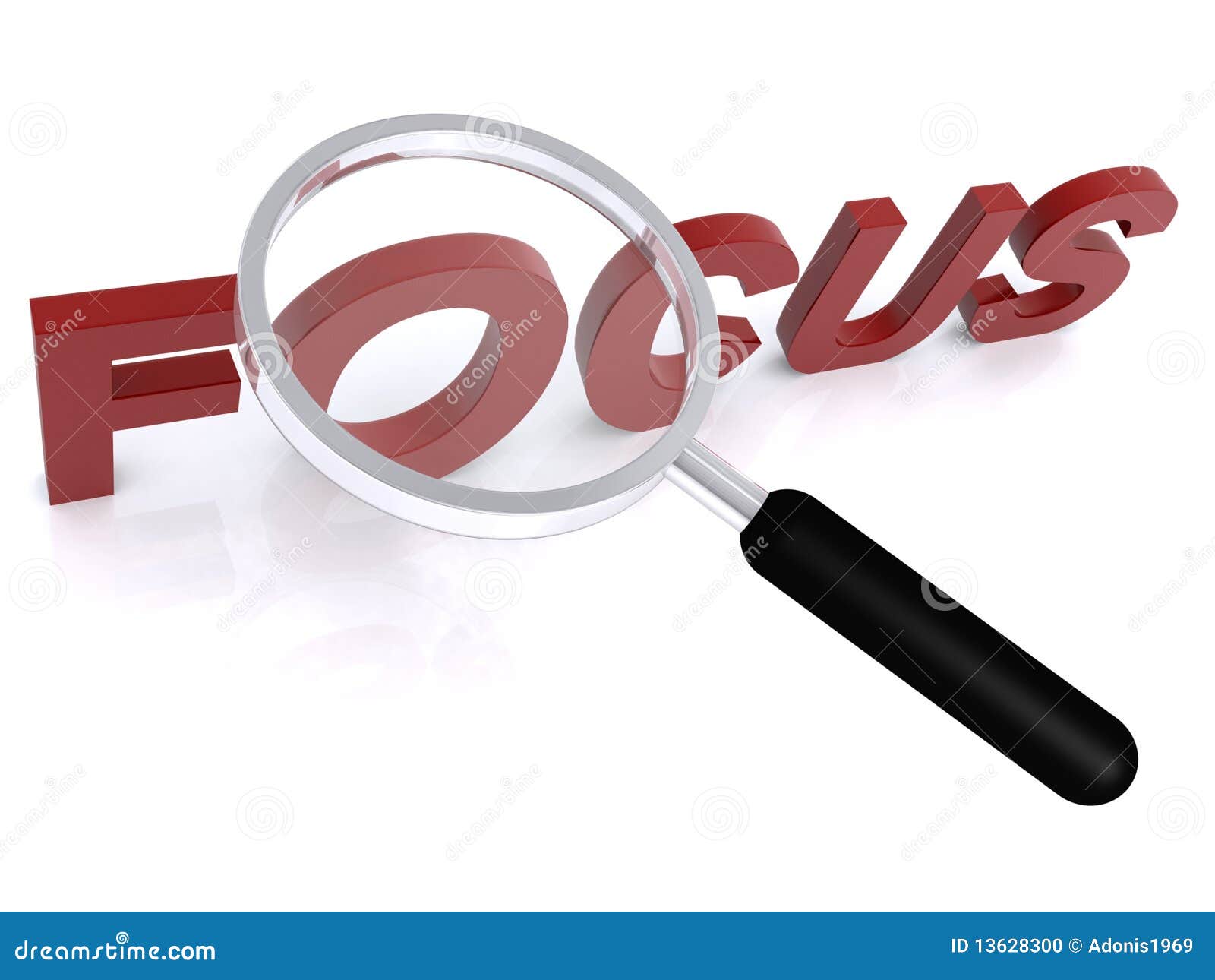 Focus With Magnifying Glass Stock Illustration - Image: 13628300