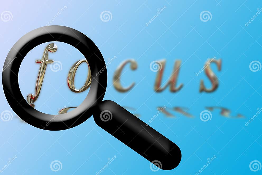 Focus of magnifying glass stock illustration. Illustration of magnifier ...