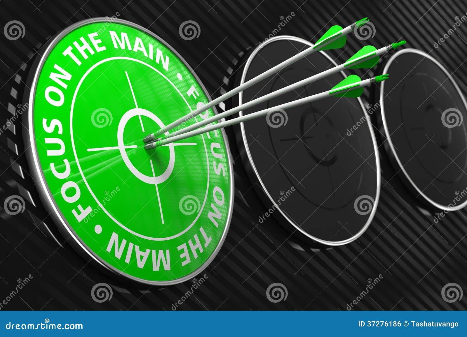Focus on the Main Slogan - Green Target. Stock Photo - Image of ...