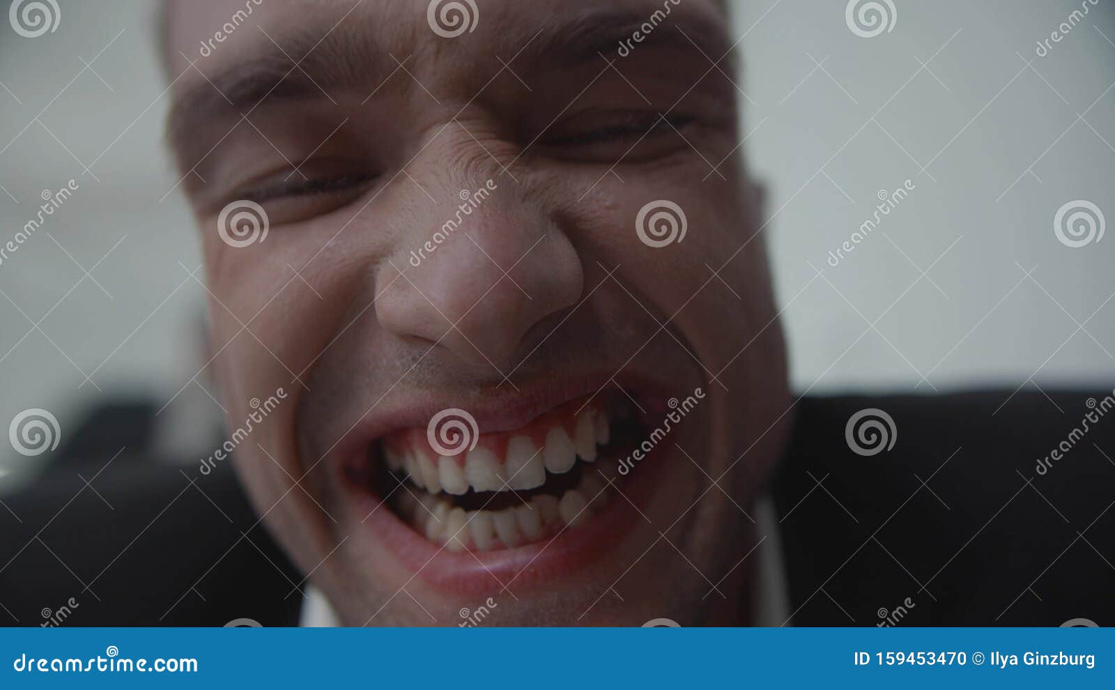 Focus on Man with a Gnashing Teeth. Stock Photo - Image of discuss ...