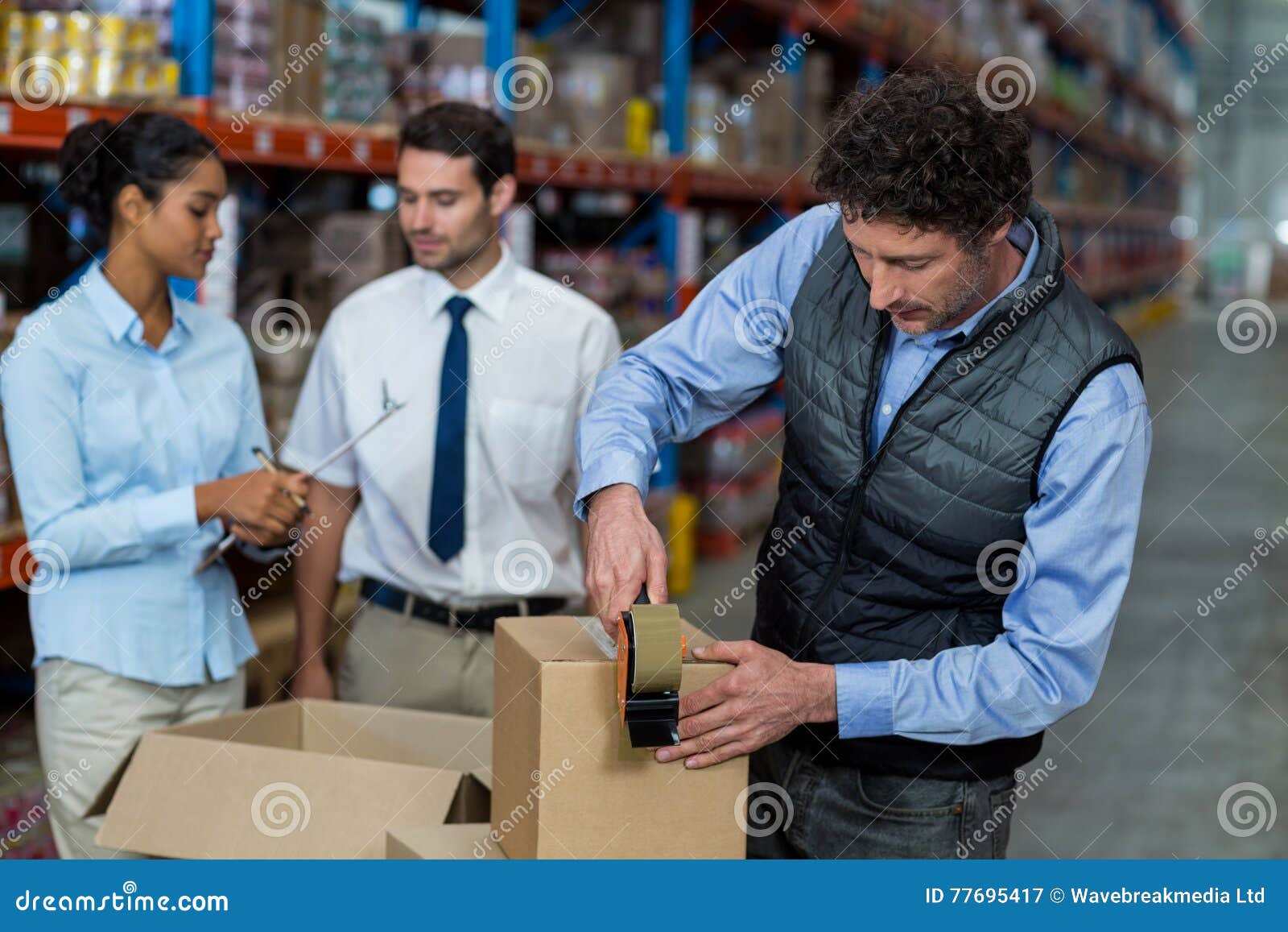 Focus of Manager is Working in Front of His Colleagues Stock Image ...