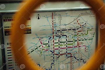 Focus on the Map of the Osaka Subway Stock Image - Image of metro ...