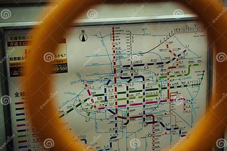 Focus on the Map of the Osaka Subway Stock Image - Image of metro ...