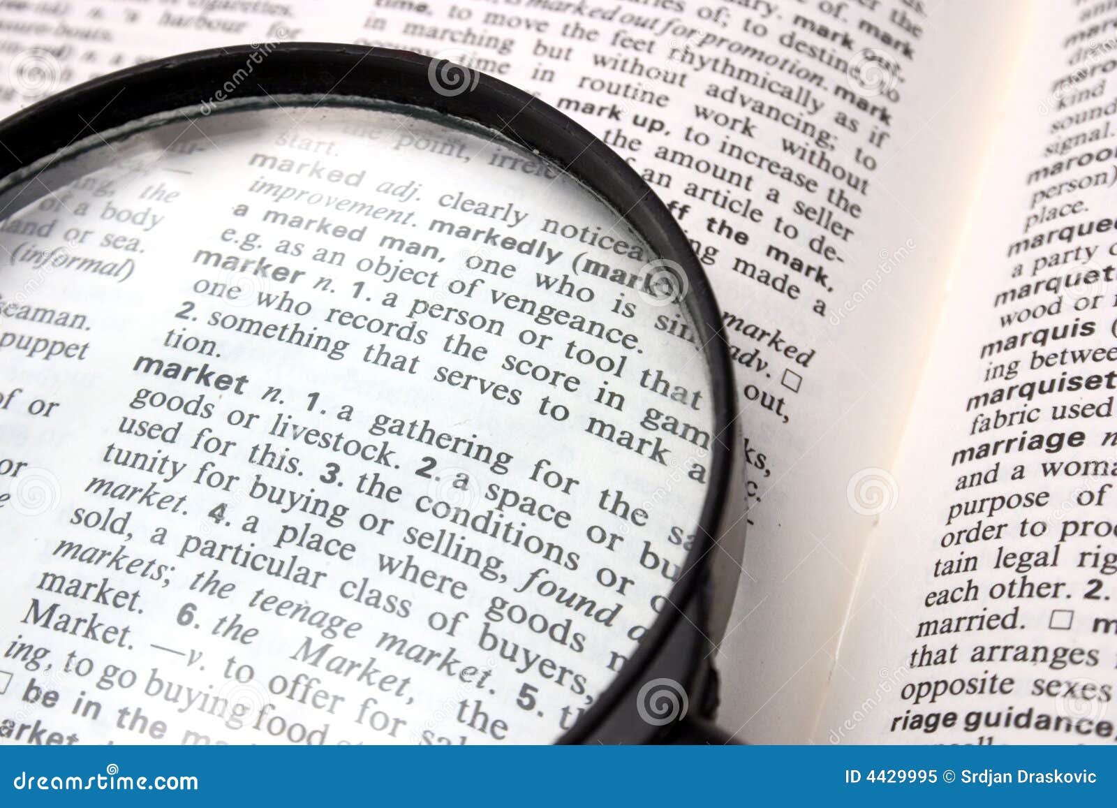 Focus on market stock image. Image of text, term, book - 4429995