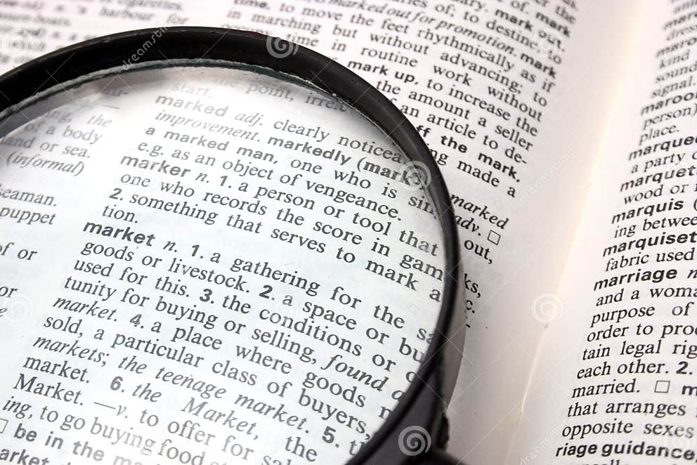 Focus on market stock image. Image of text, term, book - 4429995