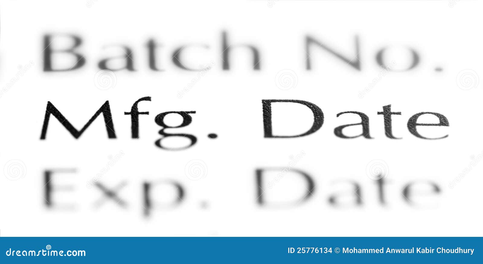 Focus on MFG. Date stock photo. Image of mark, focus - 25776134