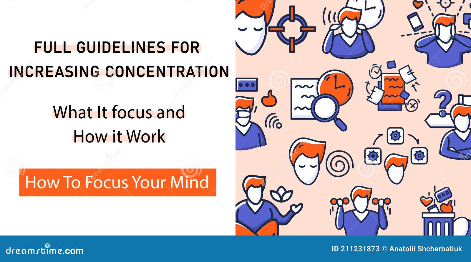 Focus mind web banner stock vector. Illustration of track - 211231873