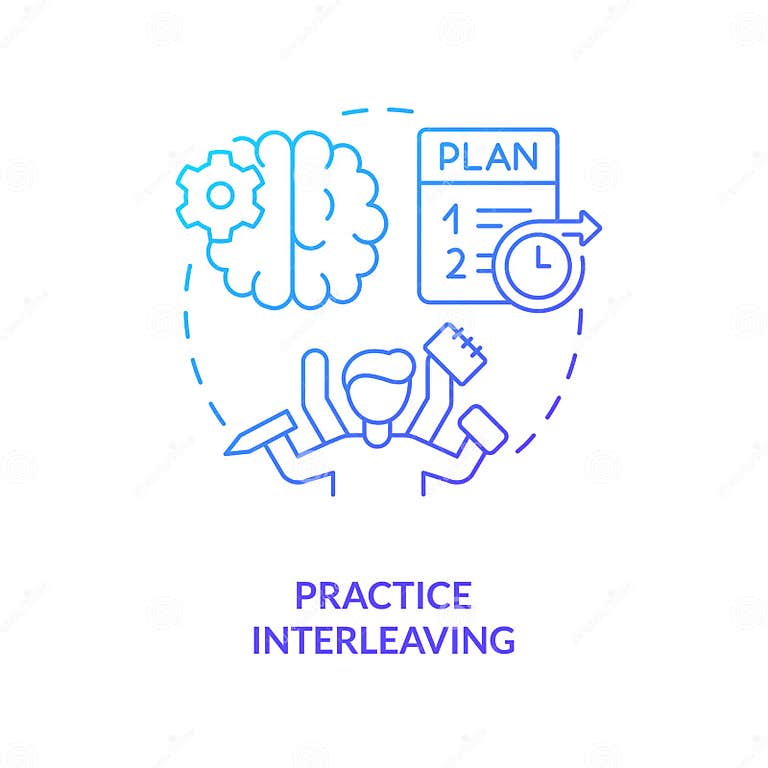 Focus on Multitasking Learning Blue Gradient Concept Icon Stock Vector - Illustration of student ...