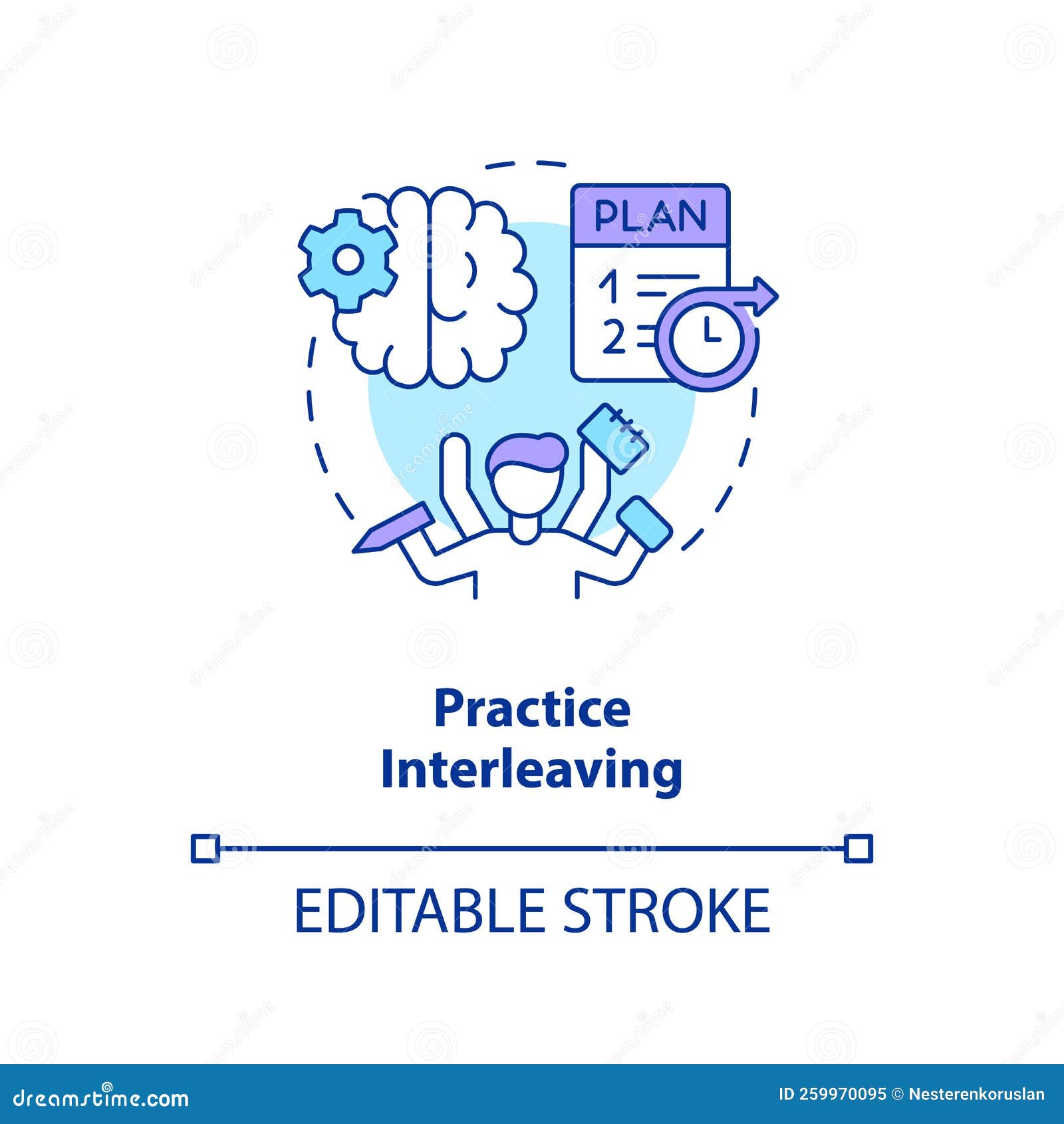Focus on Multitasking Learning Concept Icon Stock Vector - Illustration ...