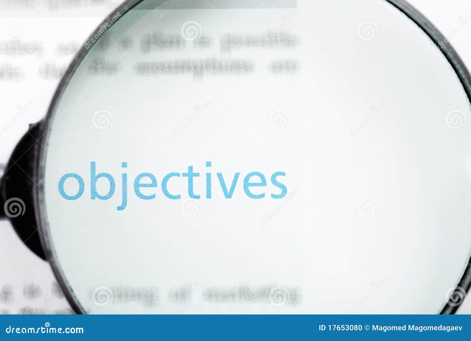 Focus on objectives stock photo. Image of printed, page - 17653080