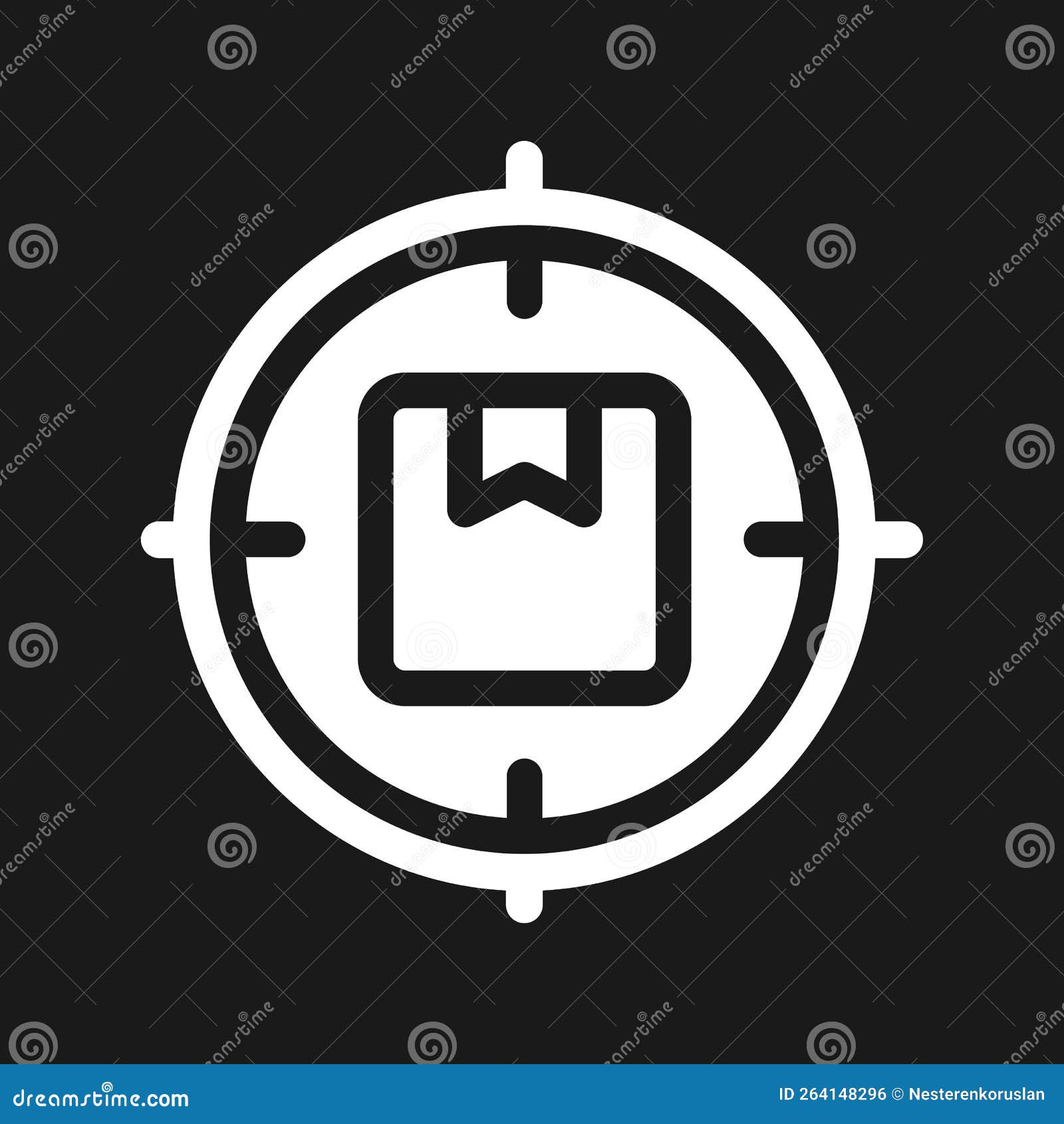 Focus on Parcel Dark Mode Glyph Ui Icon Stock Vector - Illustration of ...