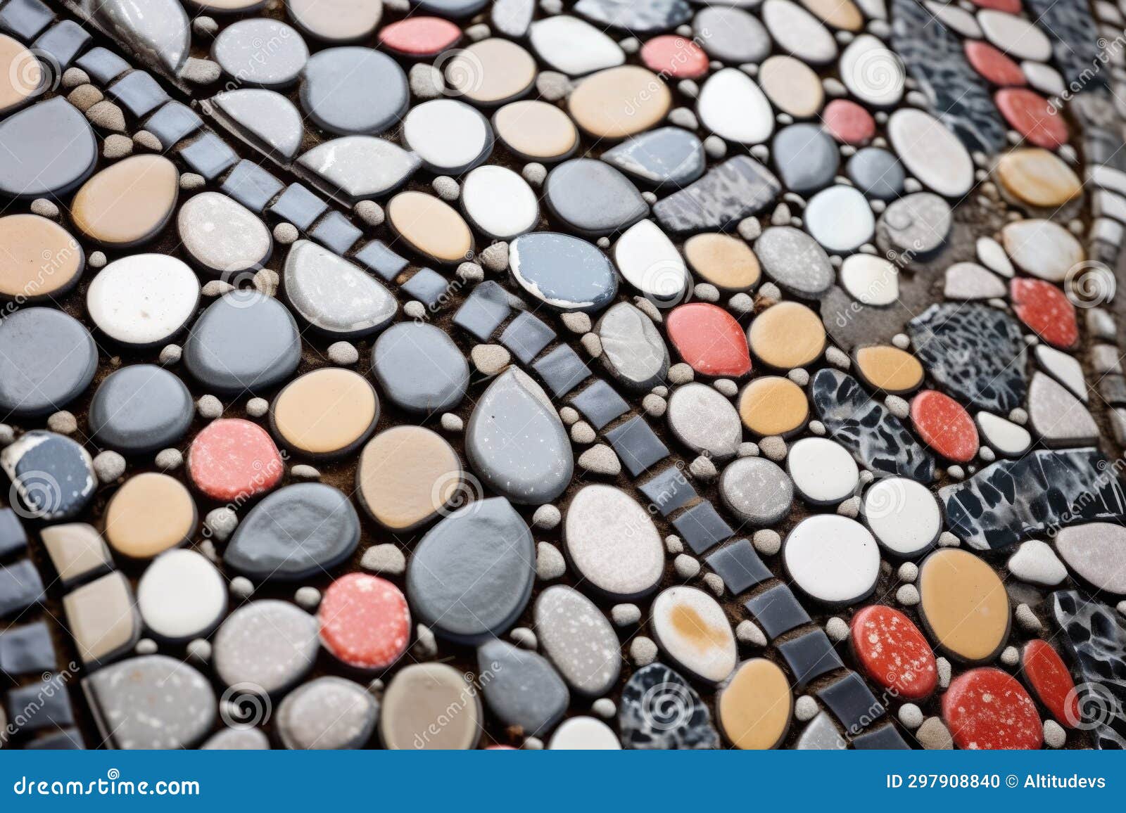 Focus on a Patterned Mosaic Stone Pathway Stock Photo - Image of ...