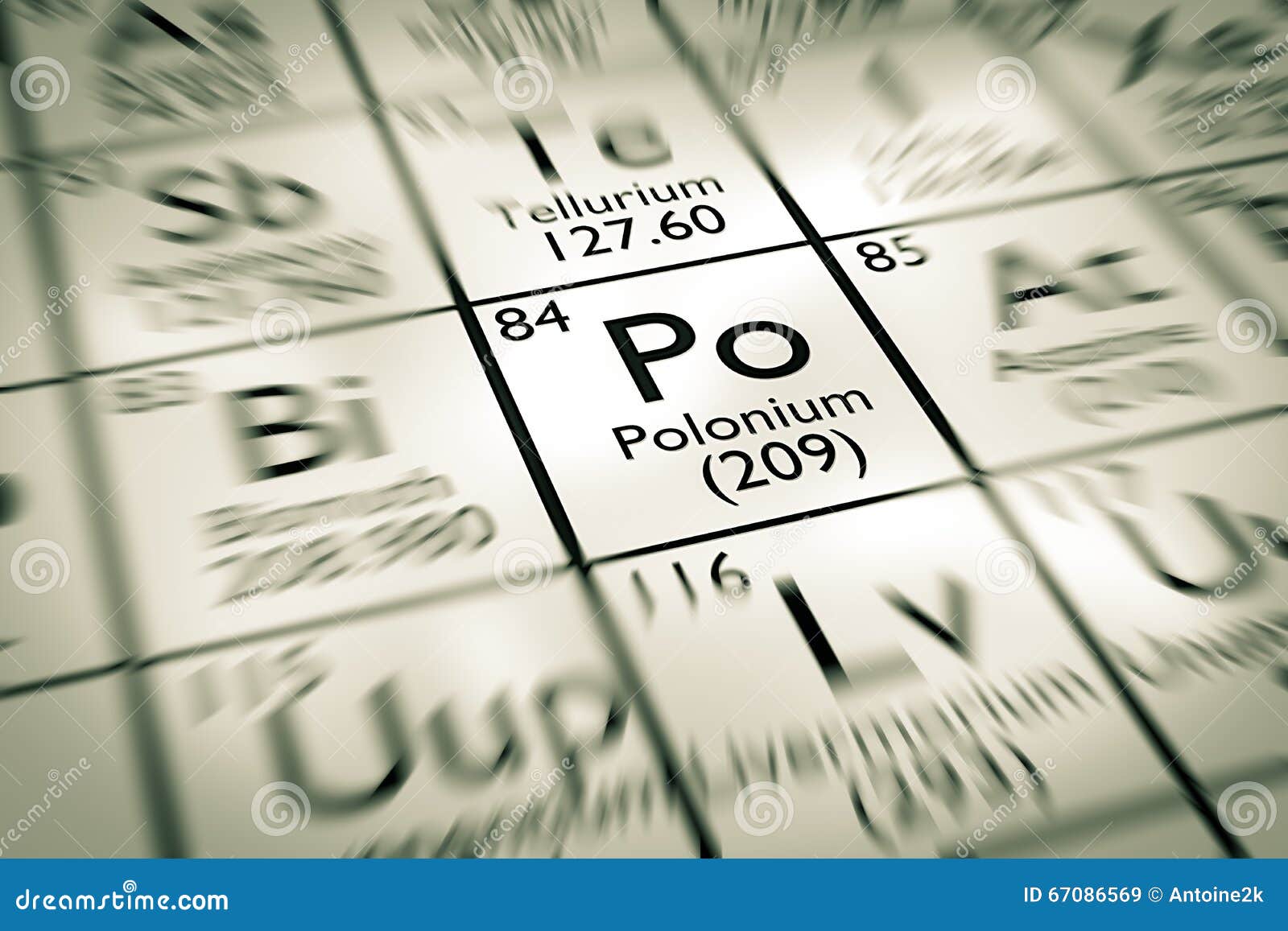 Focus on Polonium Chemical Element Stock Image - Image of molecule ...