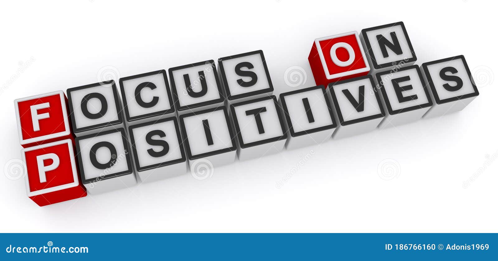 Focus on Positives Word Blocks Stock Illustration - Illustration of ...