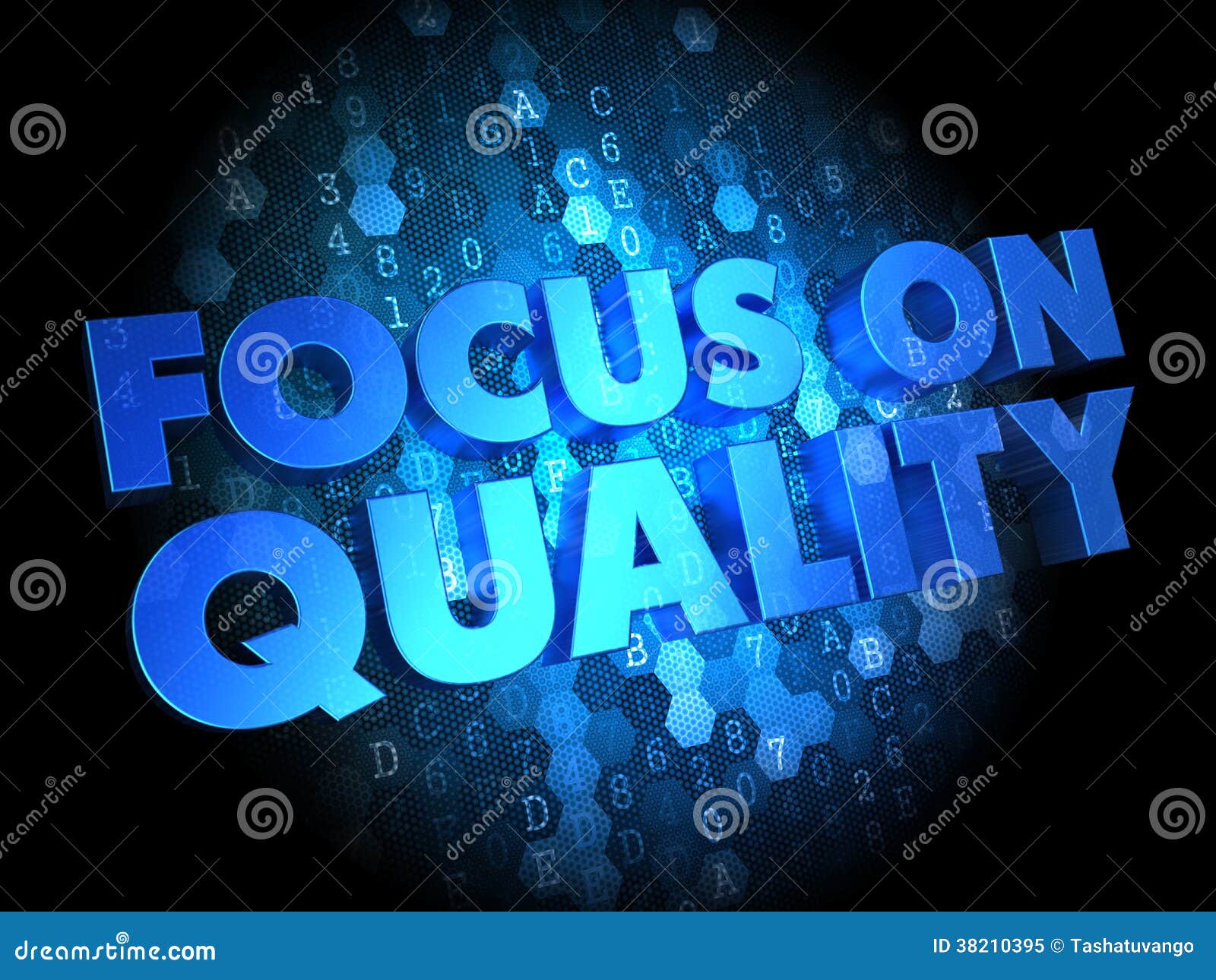 Focus on Quality Concept - Digital Background. Stock Image - Image of ...
