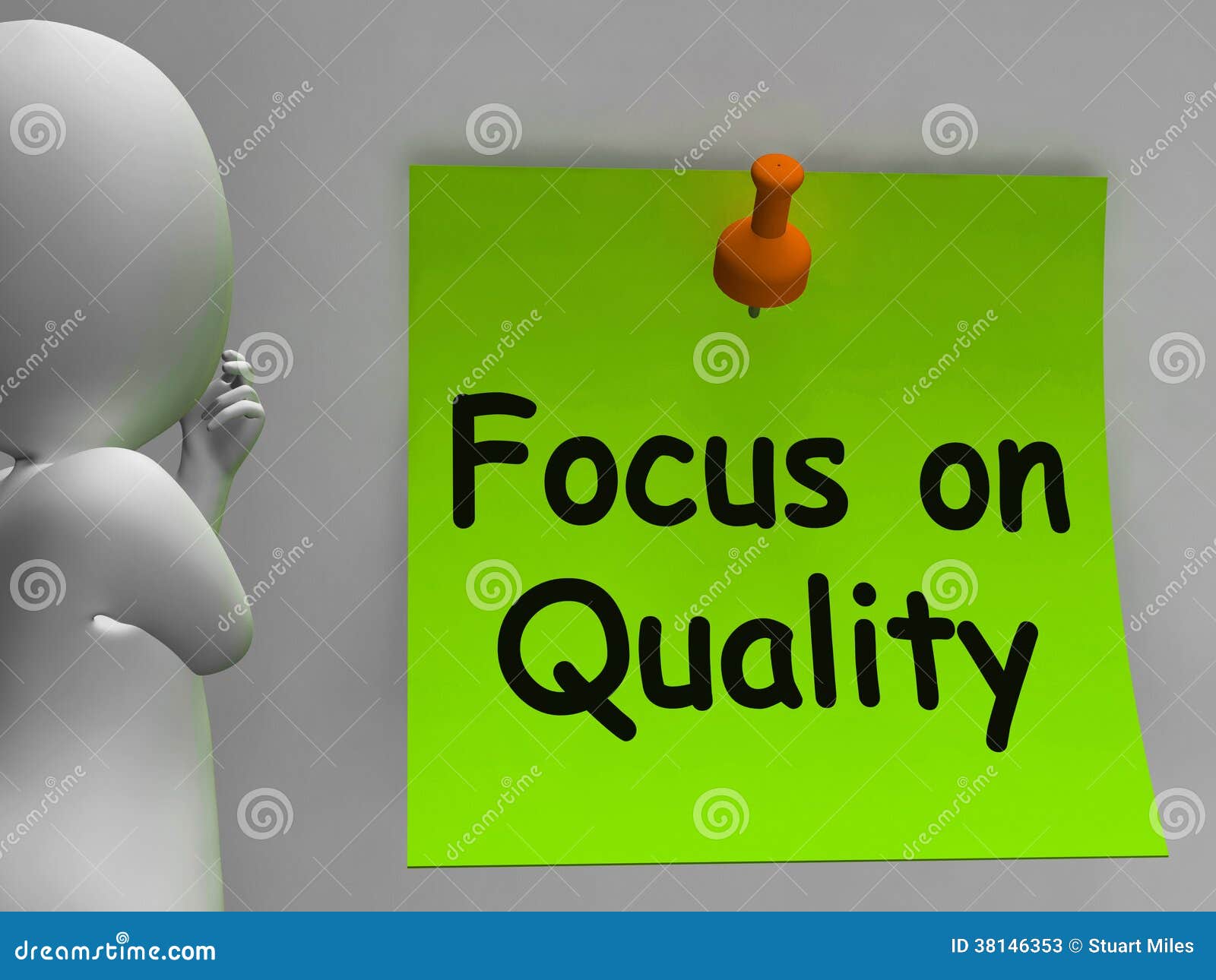 Focus on Quality Note Shows Excellence Stock Illustration ...