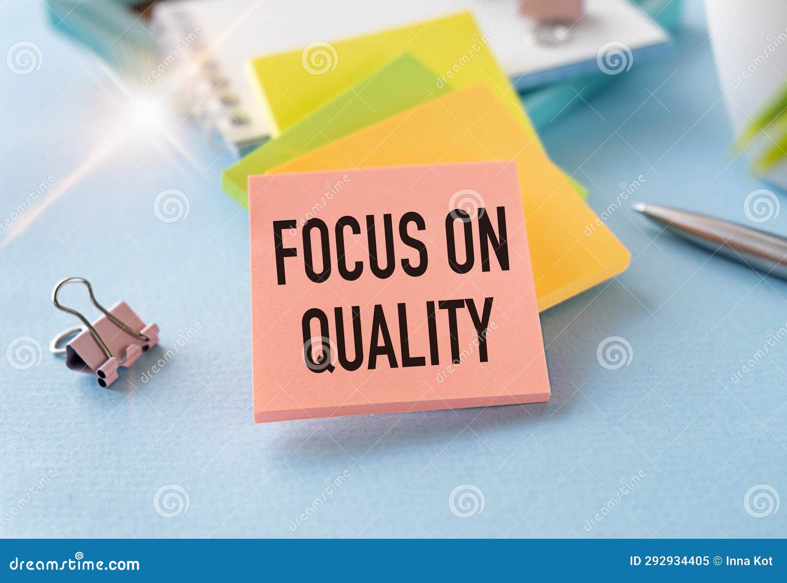 FOCUS on QUALITY Text on Notepad on Office Table Stock Image - Image of ...