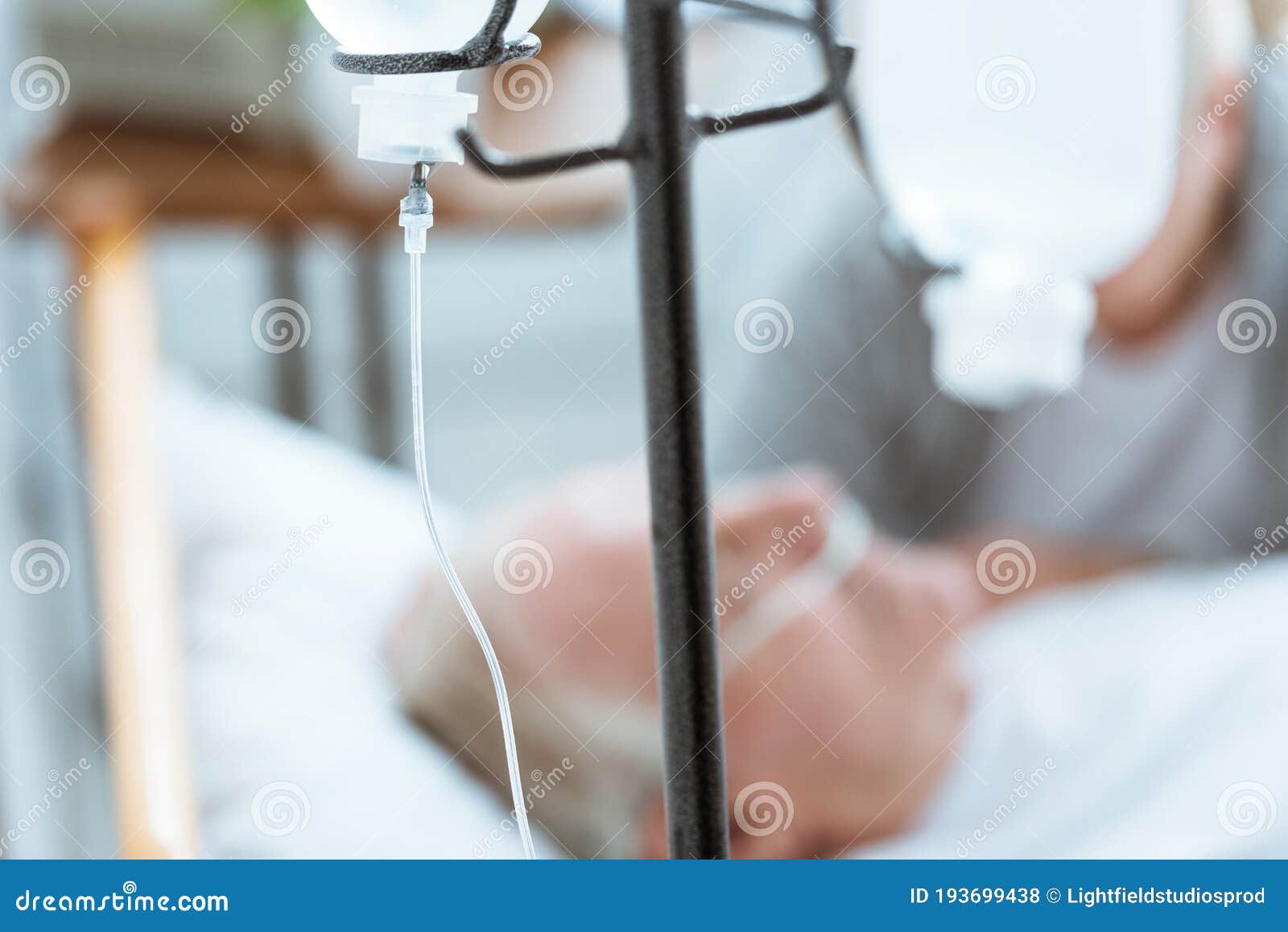 Focus of Sad Senior Woman with Husband in Coma in Clinic Stock Photo ...