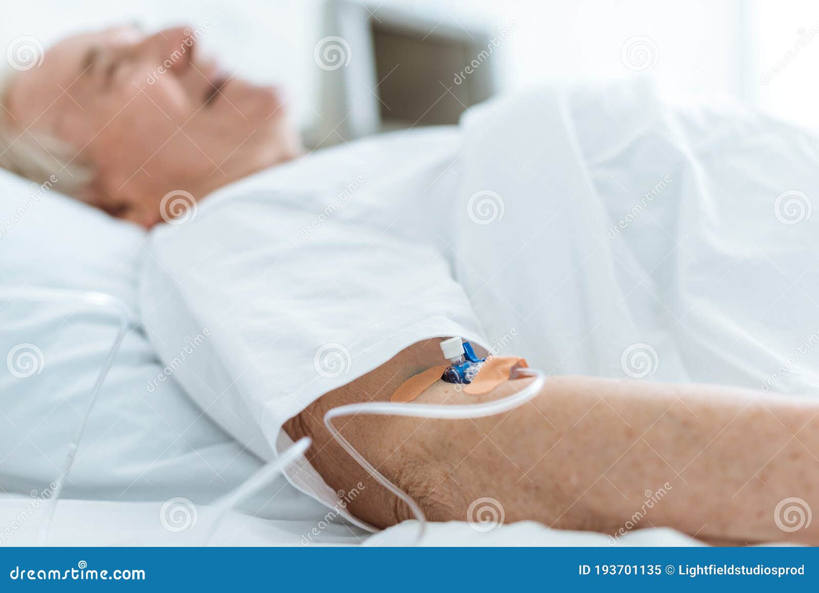 Focus of Senior Patient in Coma in Hospital Stock Image - Image of ...