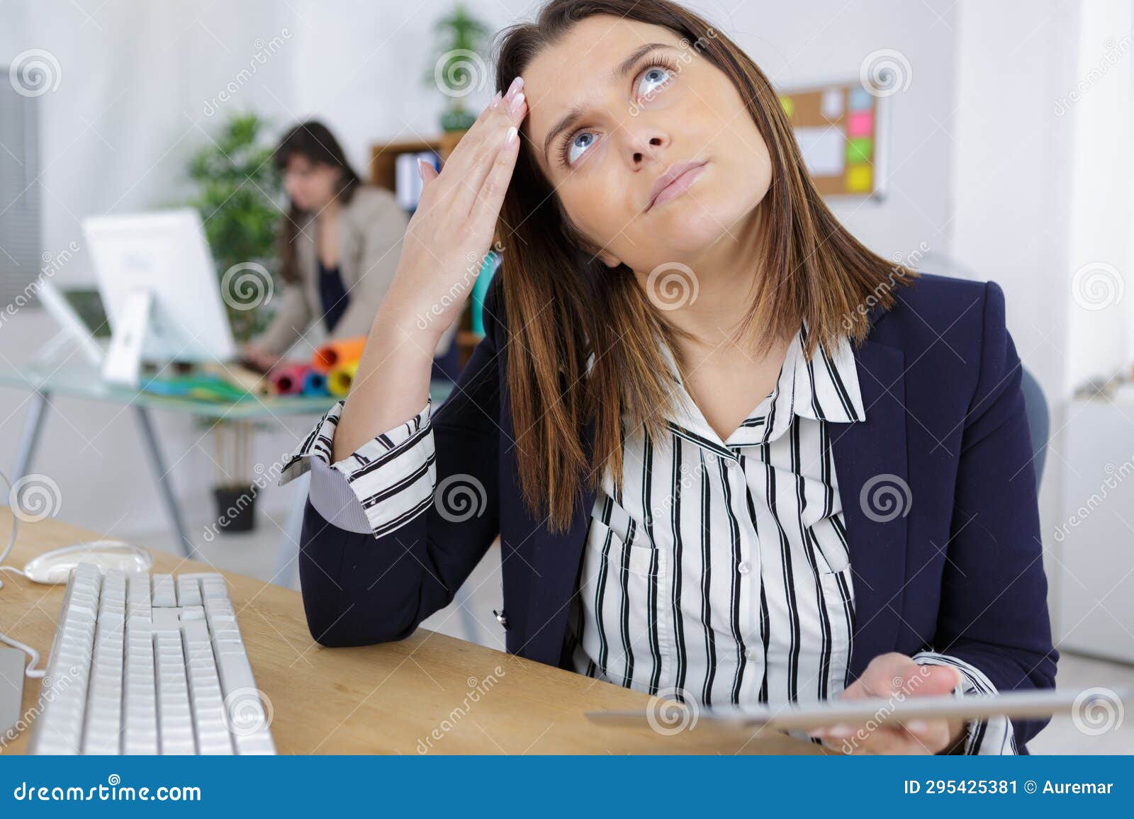 Focus Serious Busy Female Office Worker Stock Image - Image of worker ...