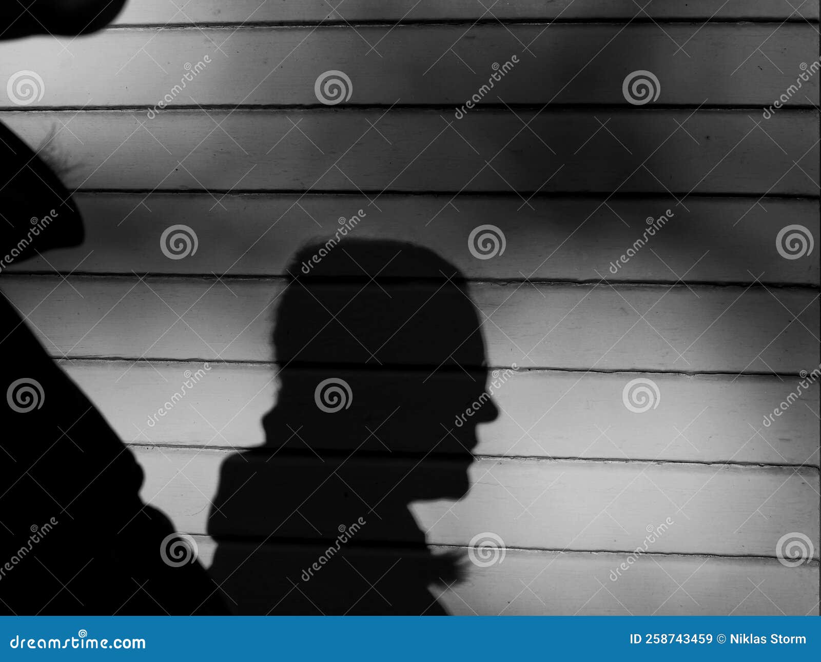 Focus on the Shadow on a Wall of a Person Stock Image - Image of ...