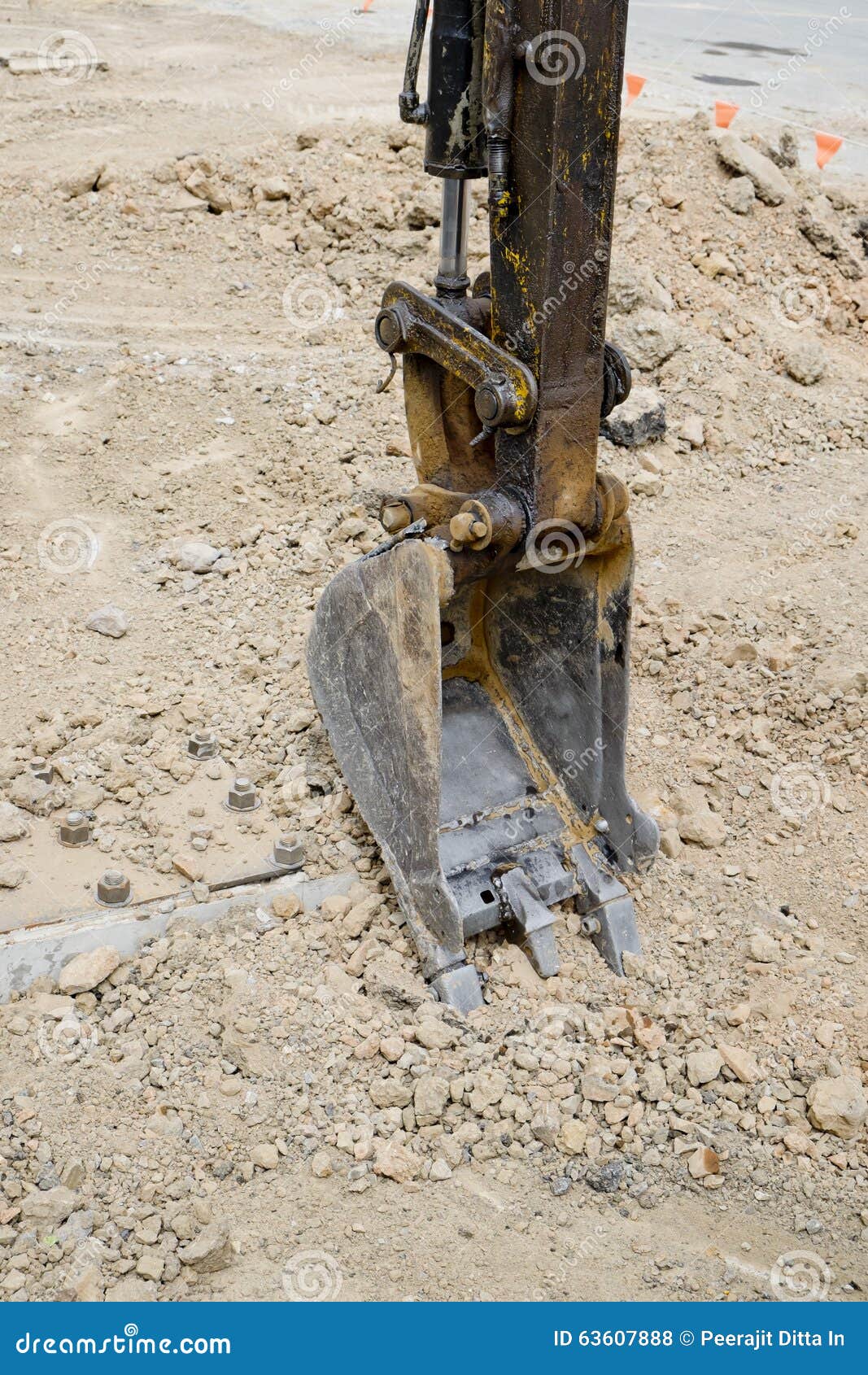 Focus Shovel Digging in Dirt Stock Photo - Image of industrial ...