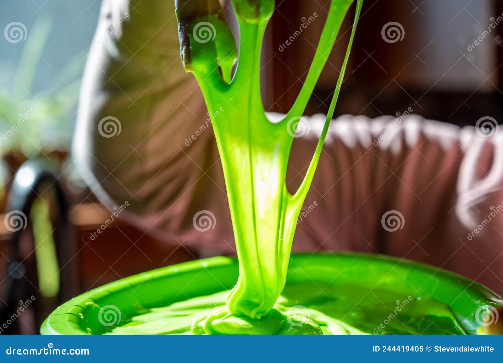 Focus on Slime Covered Hands with Strings of Gooey Webbing Down Stock ...