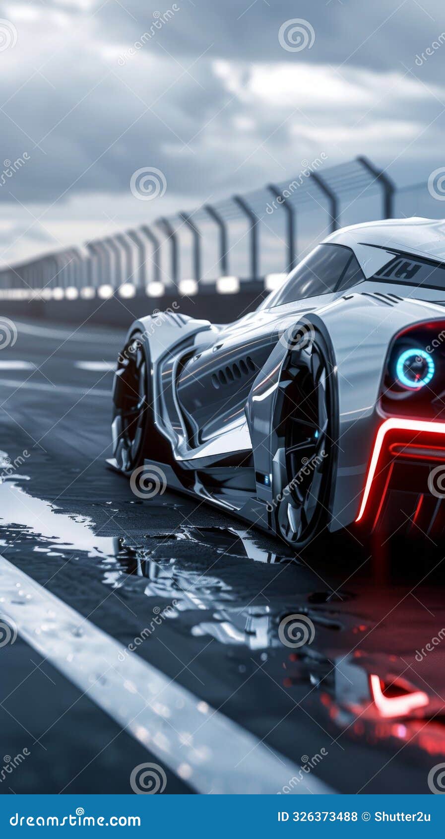 The Focus and Speed of a Robot Race Car Driver on the Track Stock ...