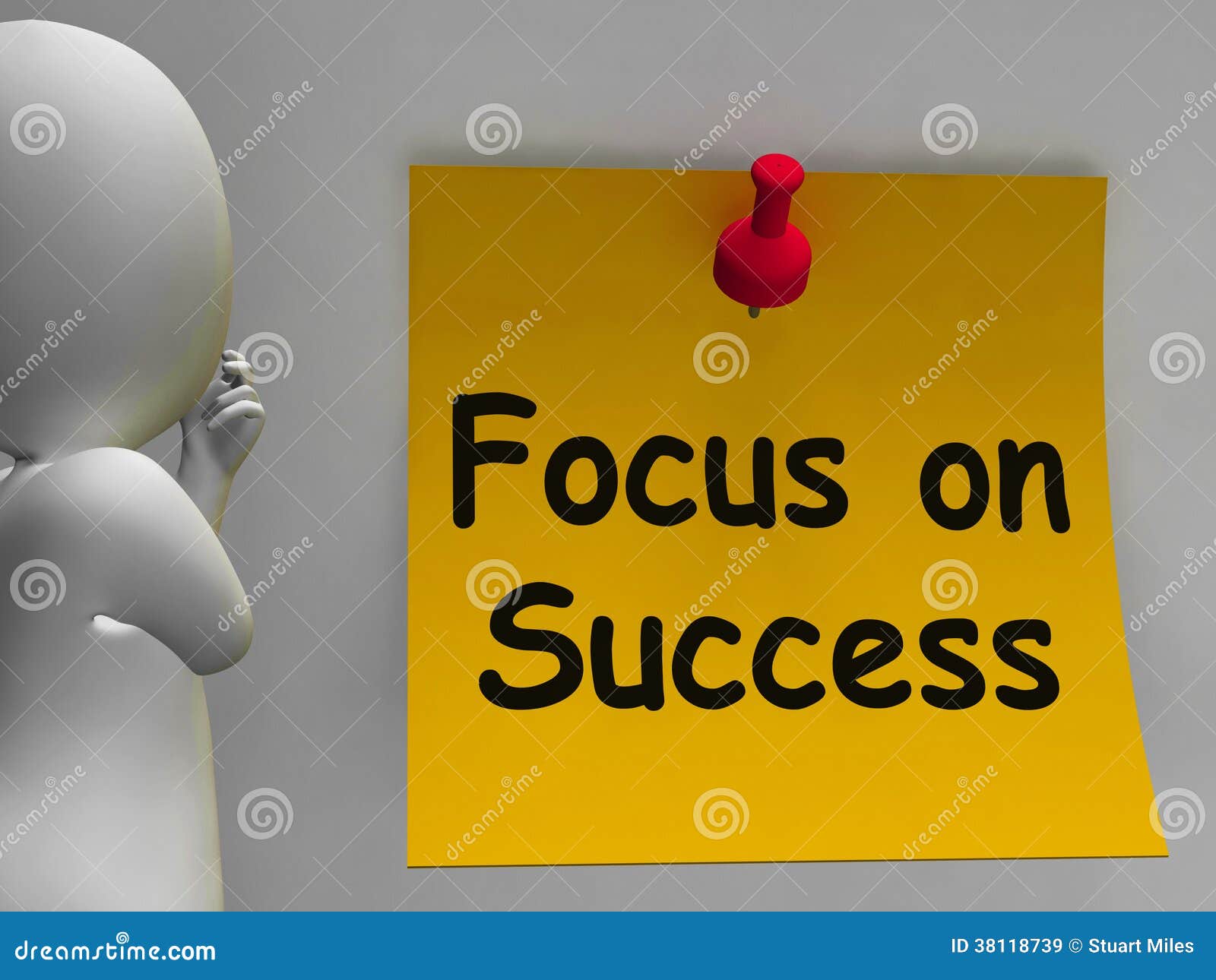 Focus on Success Note Shows Achieving Goals Stock Illustration ...