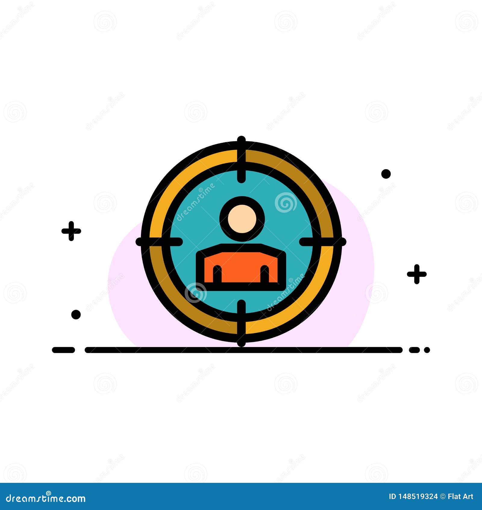Focus, Target, Audience Targeting, Business Flat Line Filled Icon ...