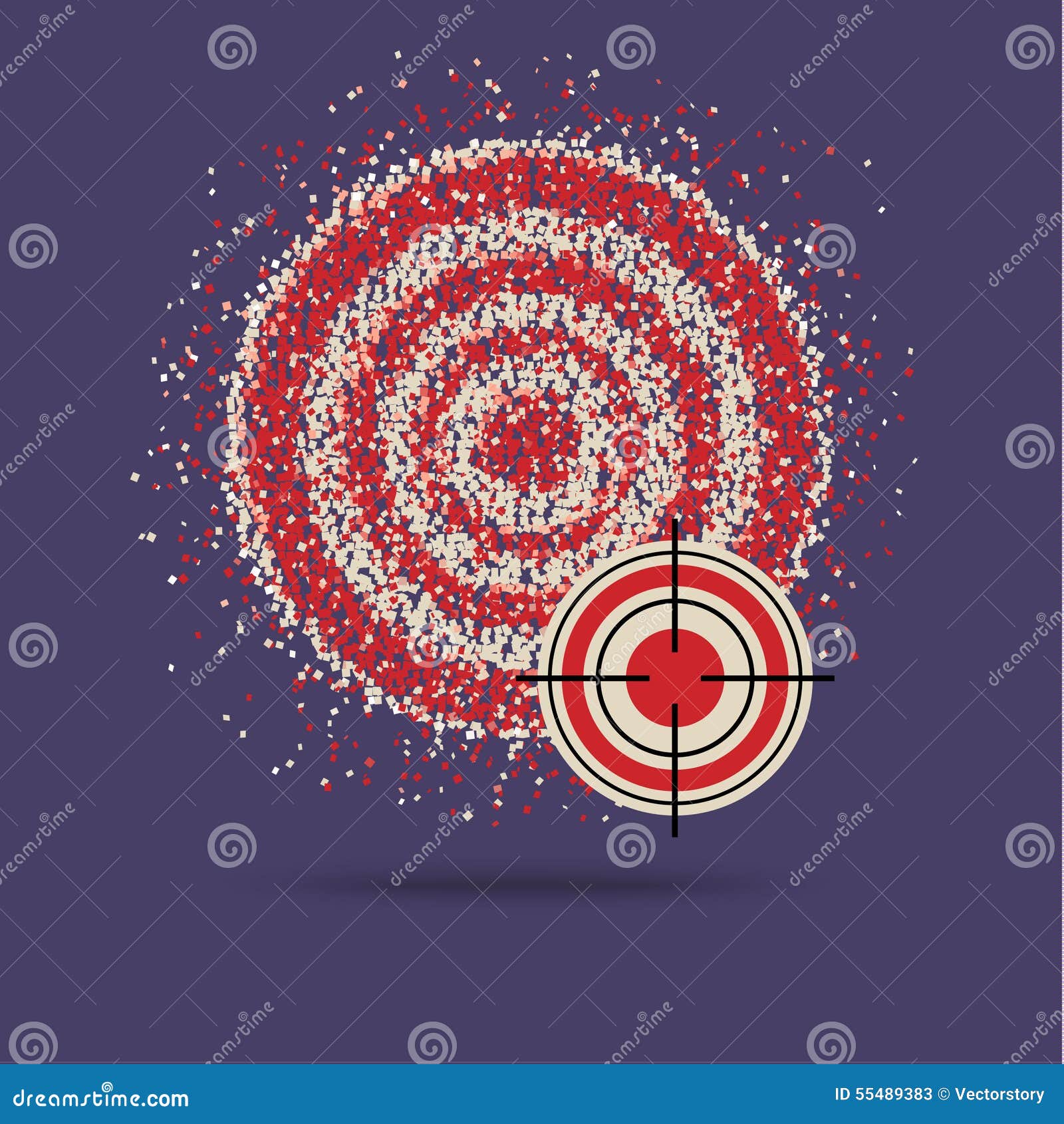 Focus on the target stock vector. Illustration of management - 55489383