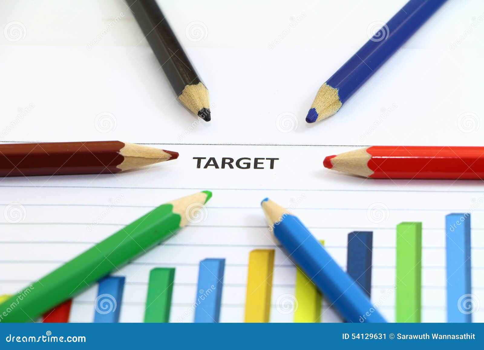 Focus on target and graph stock image. Image of forecast - 54129631