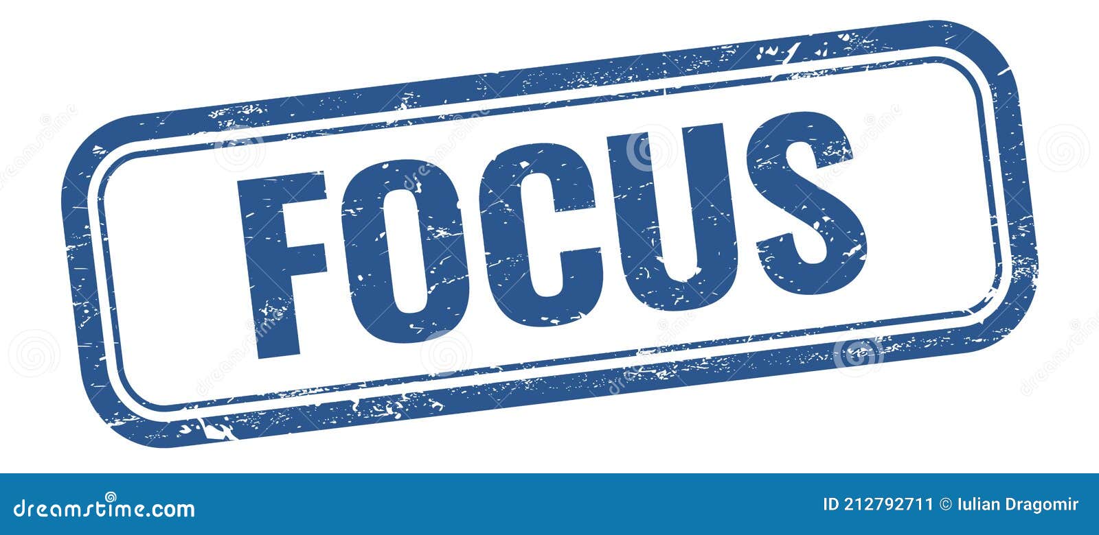 FOCUS Text on Blue Grungy Vintage Stamp Stock Illustration ...