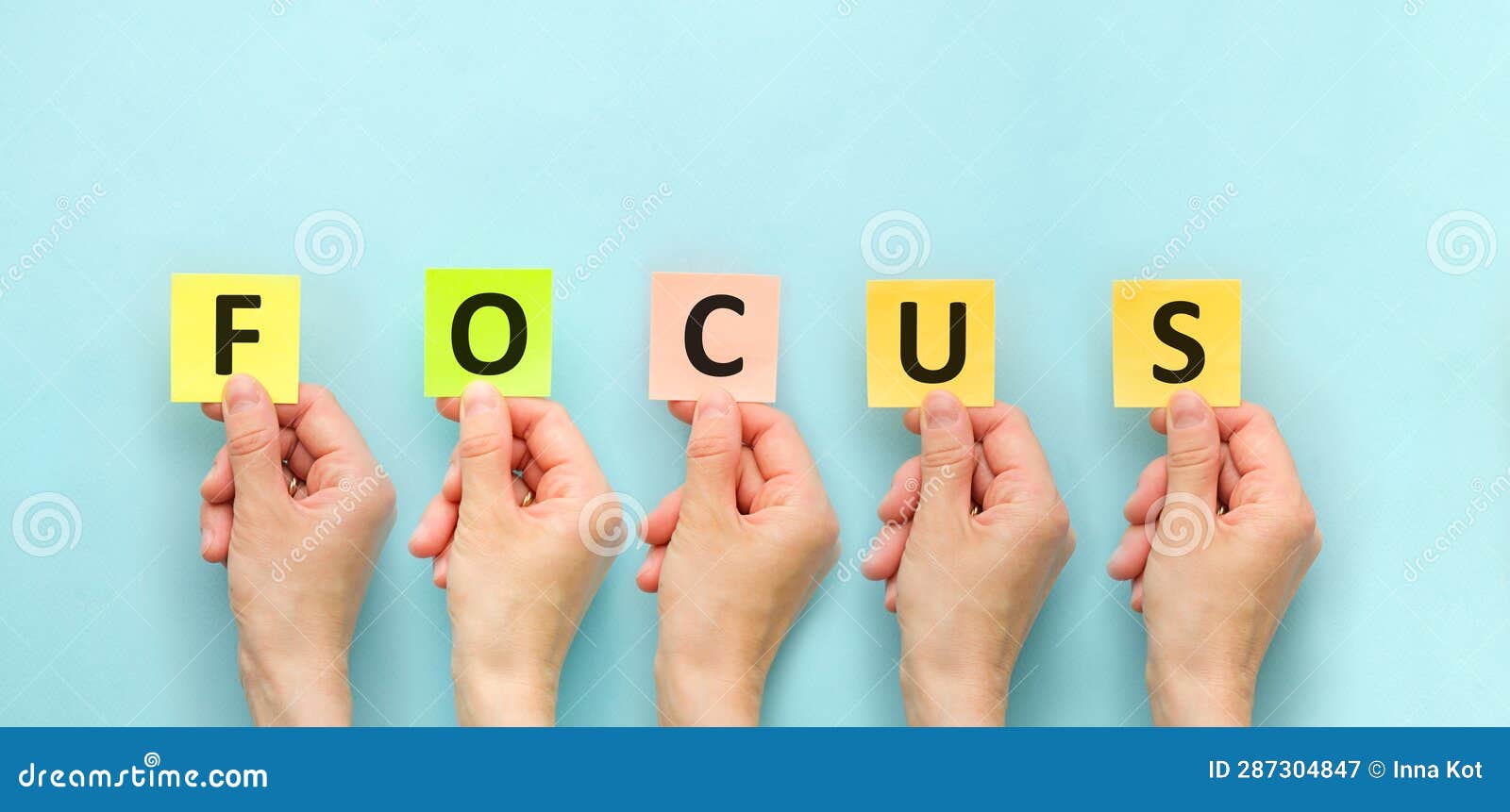 Focus Text on Colorful Sticky Notes in Hands Stock Image - Image of ...