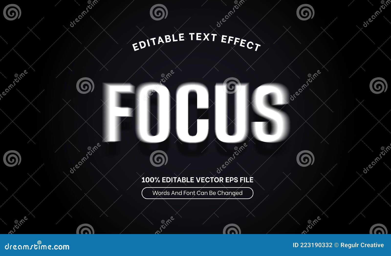 Focus Text Effect Blur, Editable Text Effect Stock Vector ...