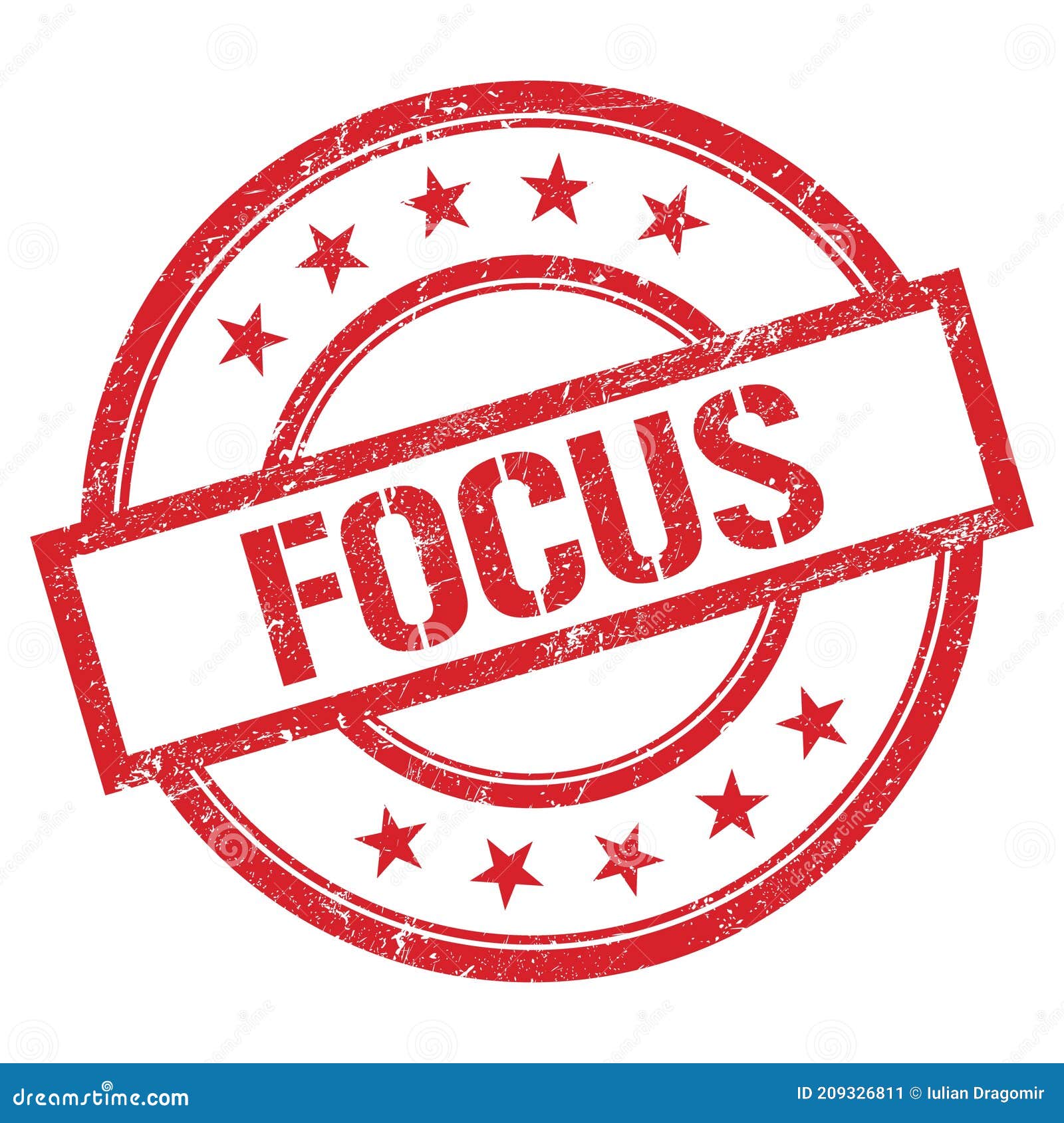 FOCUS Text Written on Red Vintage Stamp Stock Illustration ...